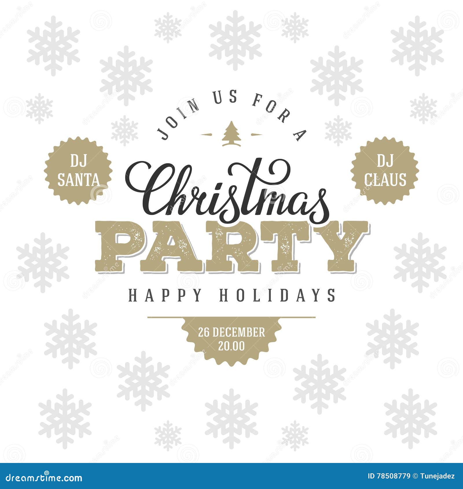 Christmas Party Lettering stock vector. Illustration of design - 78508779