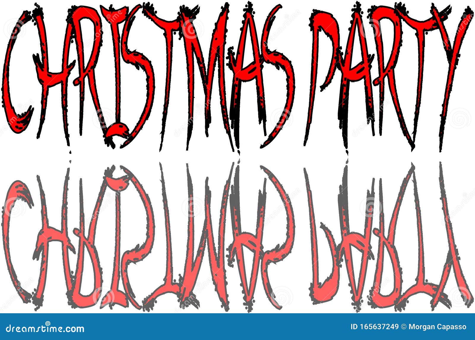 Christmas Party Text Sign Illustration Stock Vector - Illustration of ...