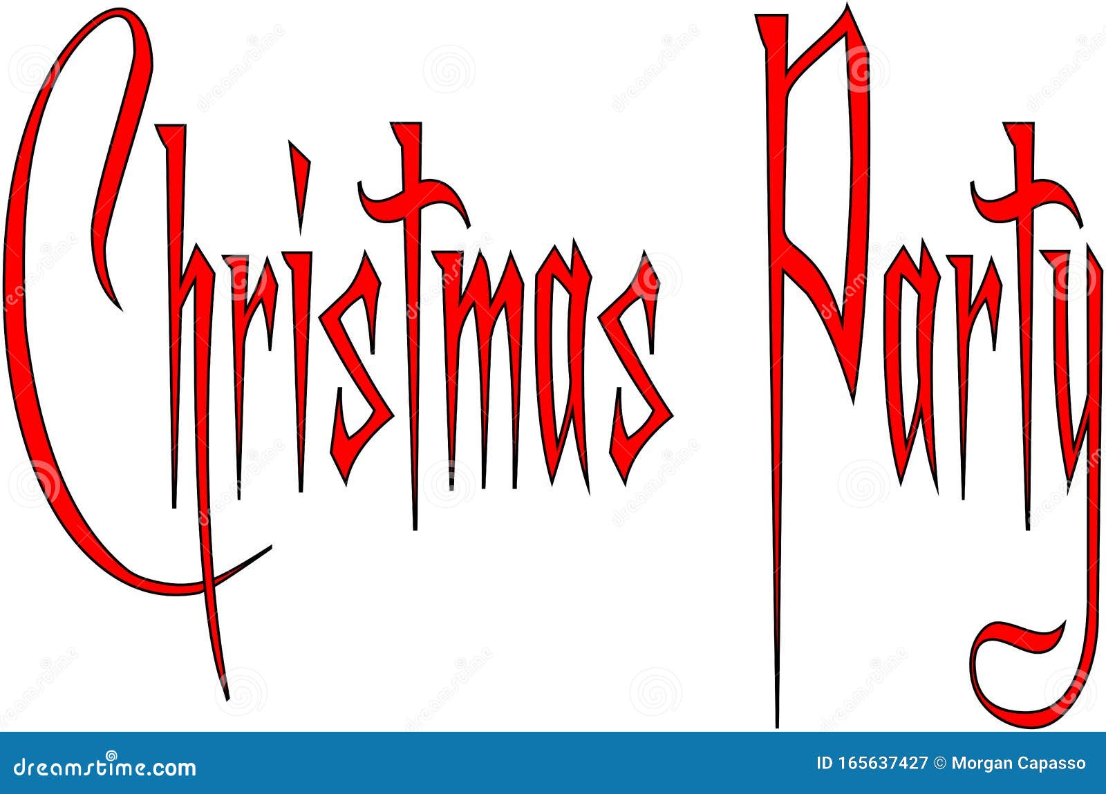 Christmas Party Text Sign Illustration Stock Vector - Illustration of ...