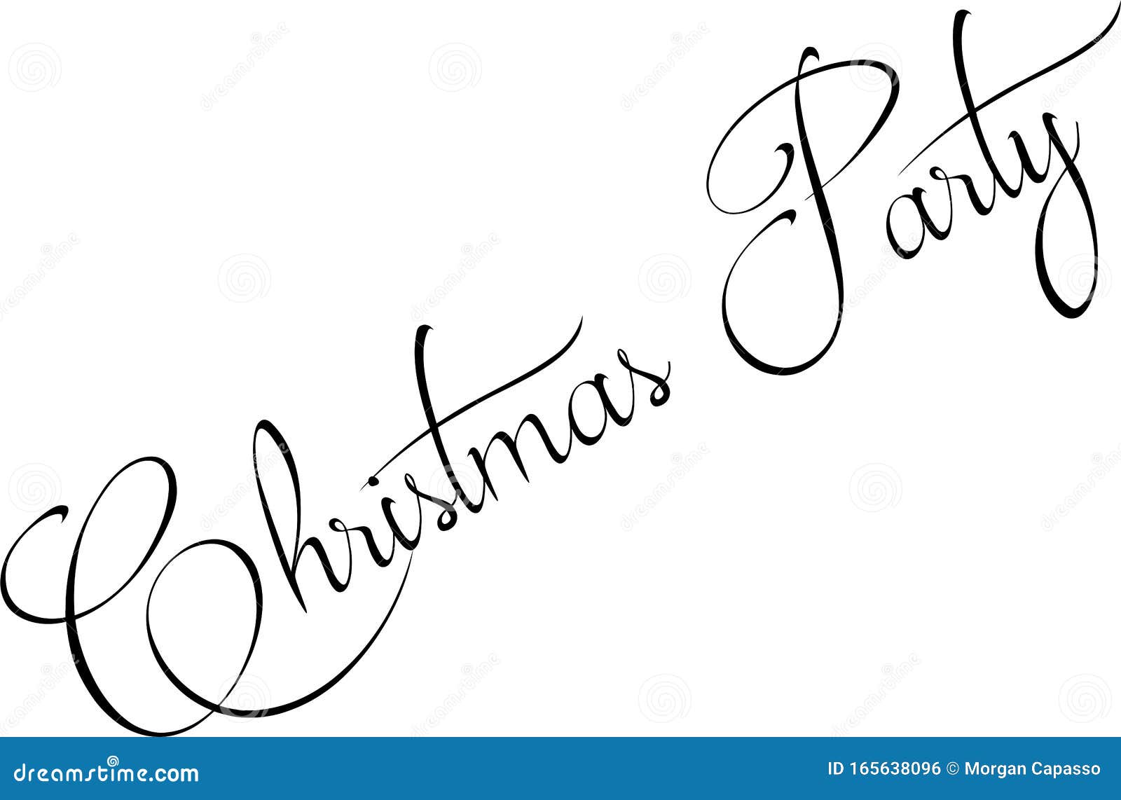 Christmas Party Text Sign Illustration Stock Vector - Illustration of ...