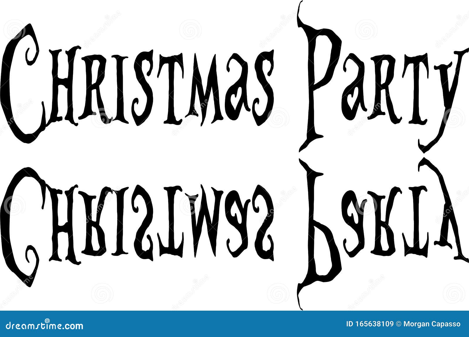 Christmas Party Text Sign Illustration Stock Vector - Illustration of ...