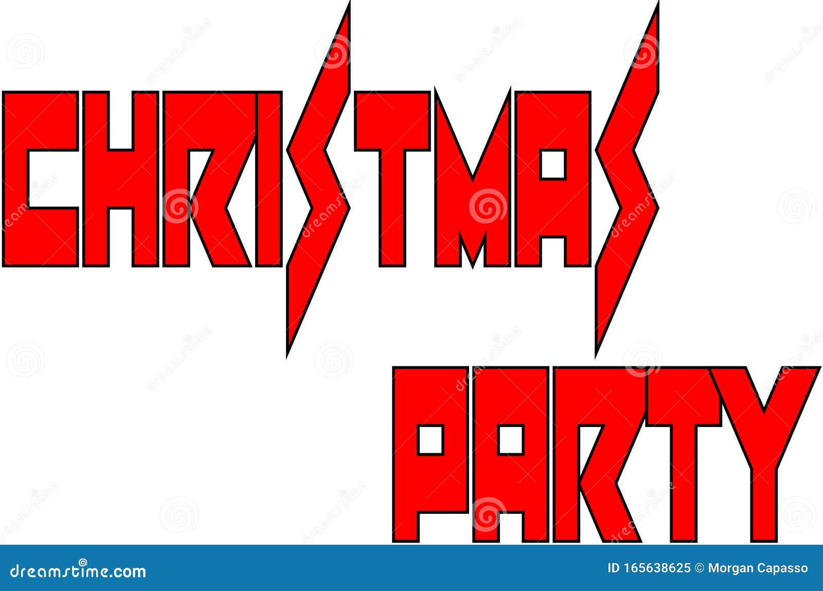 Christmas Party Text Sign Illustration Stock Vector - Illustration of ...