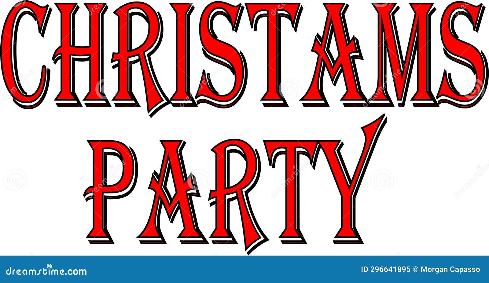 Christmas Party Text Sign Illustration Stock Illustration ...