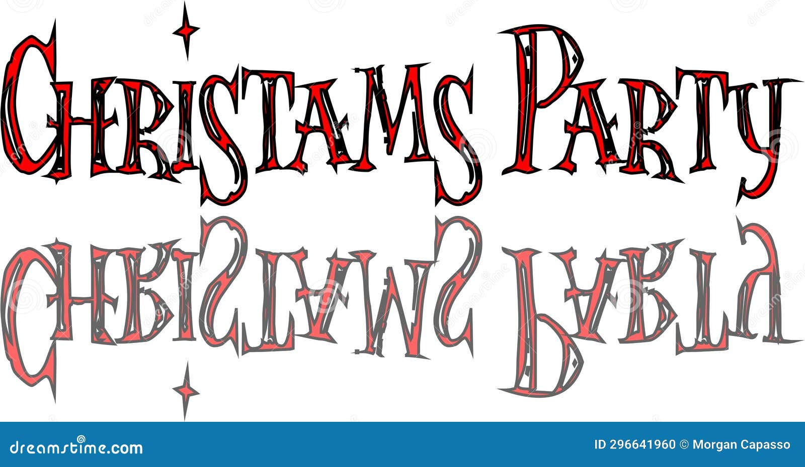 Christmas Party Text Sign Illustration Stock Illustration ...