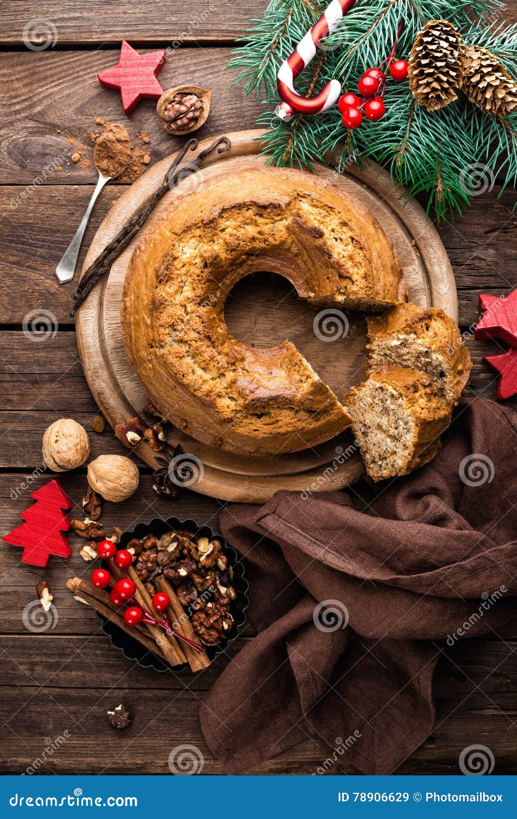 Christmas pastry, cake stock image. Image of view, homemade - 78906629