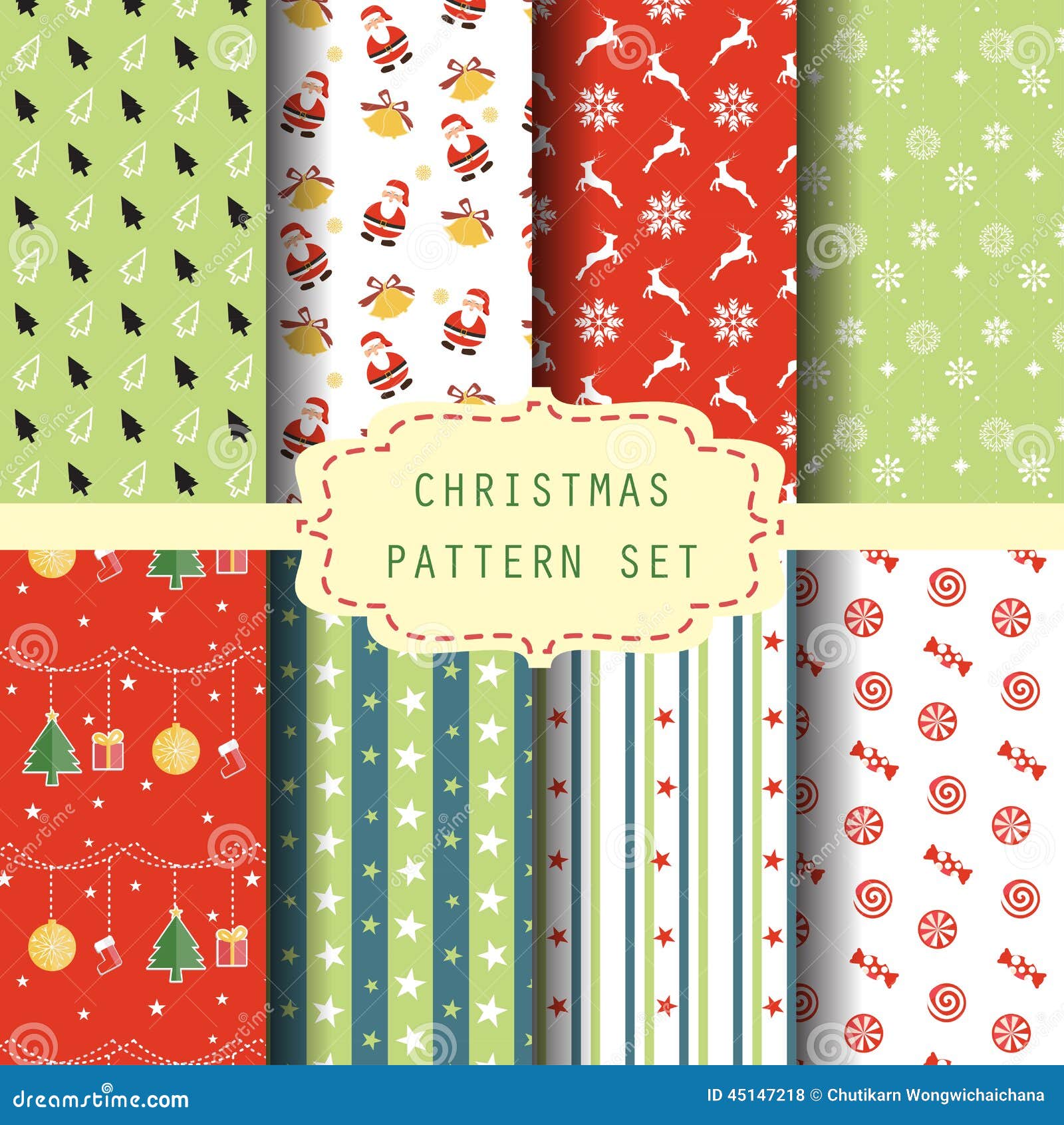 Christmas patten set 4 stock vector. Illustration of snow - 45147218