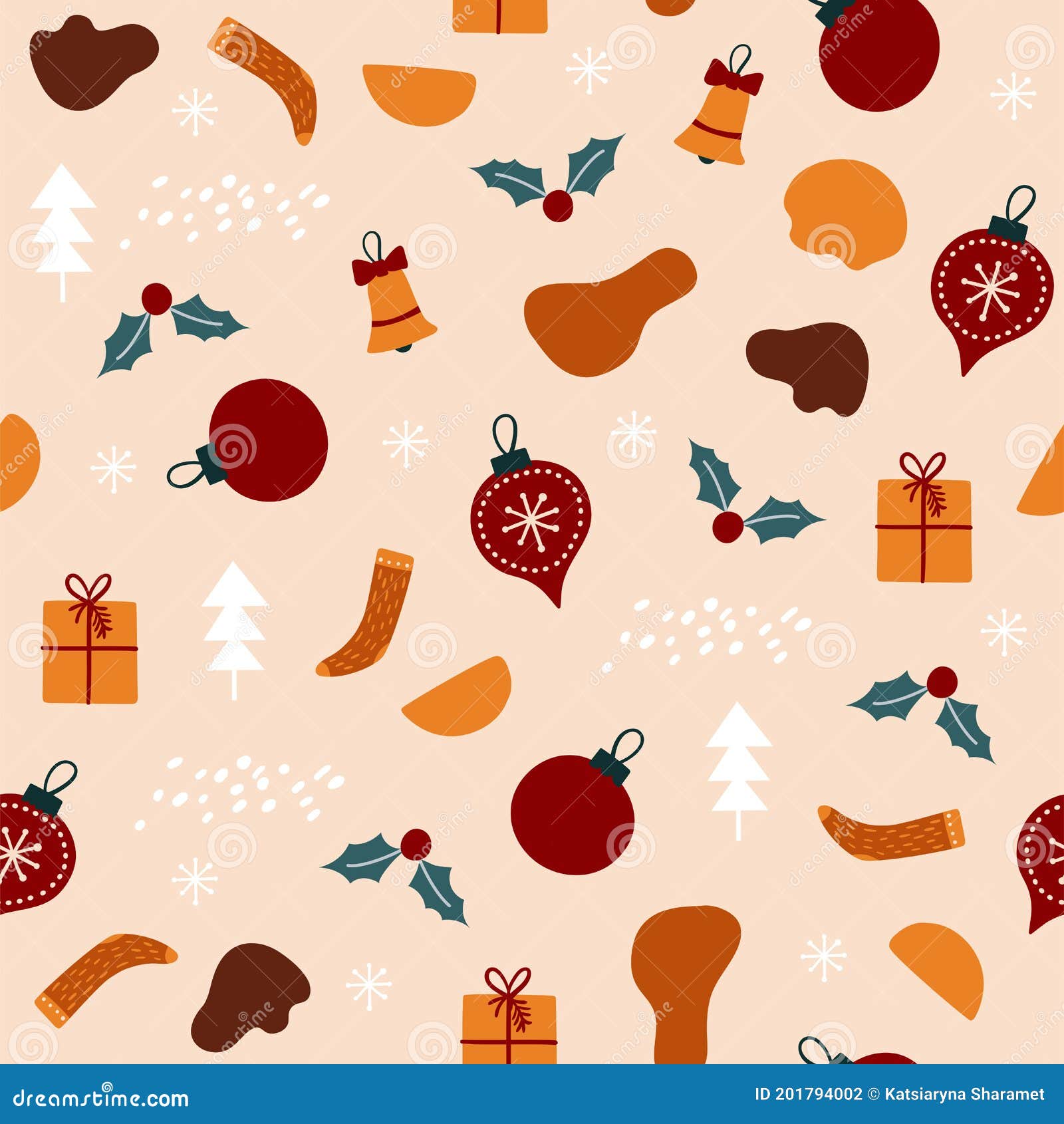 Christmas Pattern with Abstract Elements. Vector Stock Vector ...