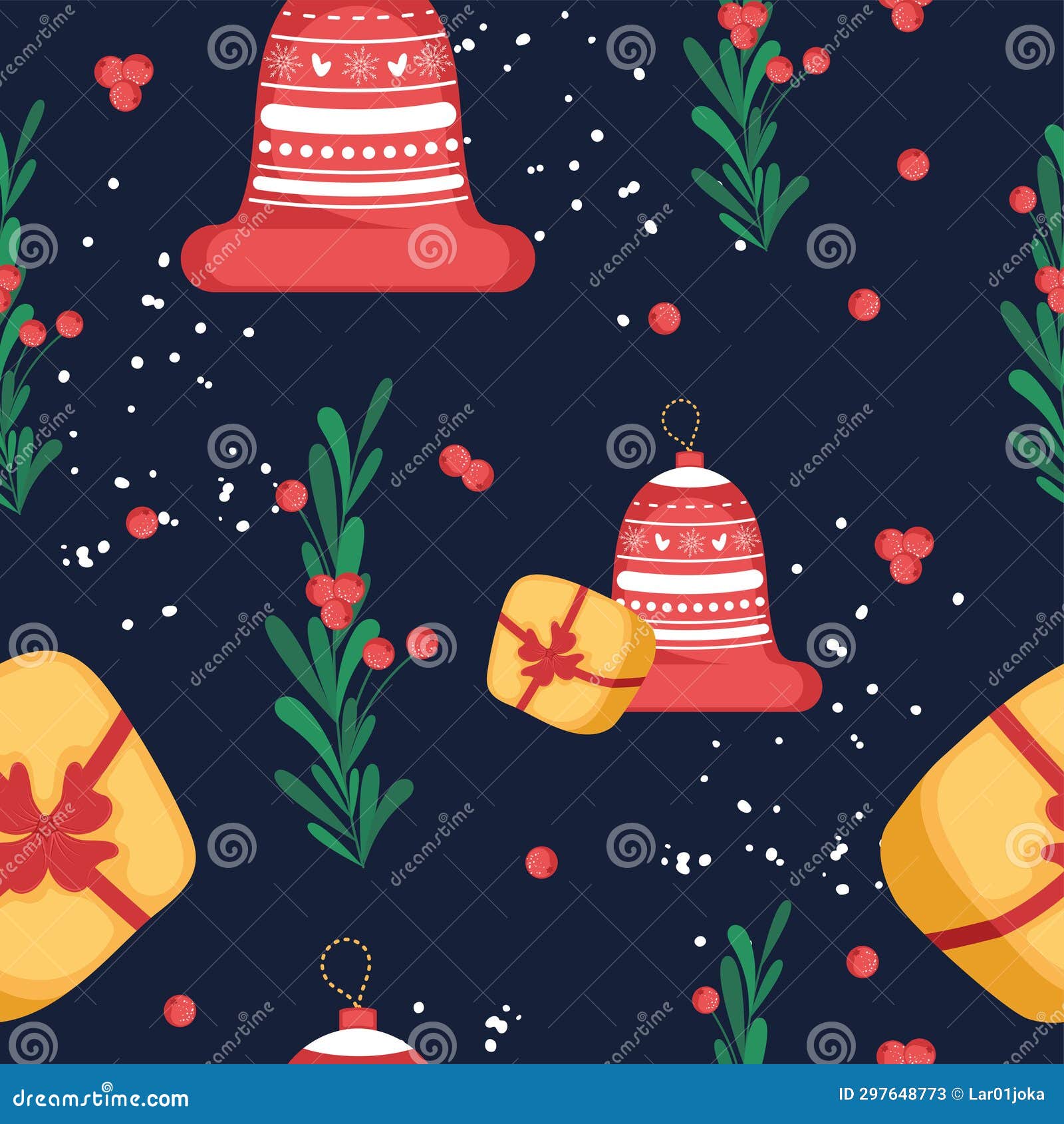 Christmas Pattern Background Gift Wrapping Paper Vector Stock Vector ...