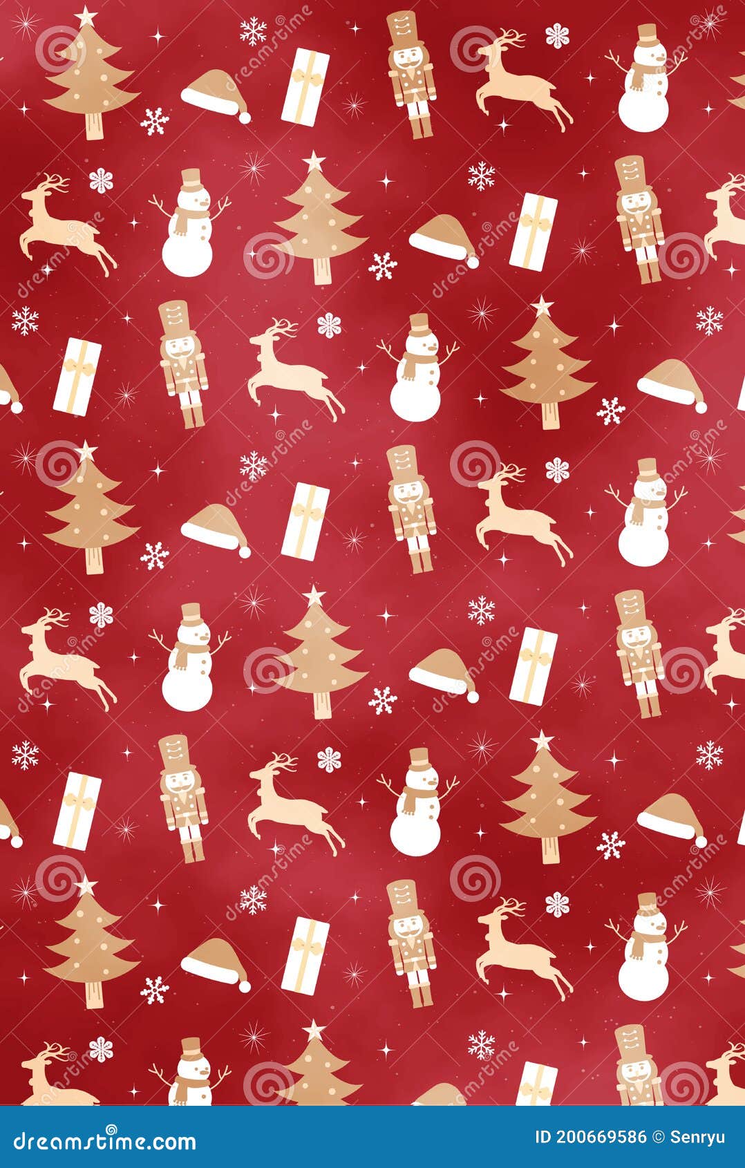 Christmas Pattern Background Red Color Stock Vector - Illustration of ...