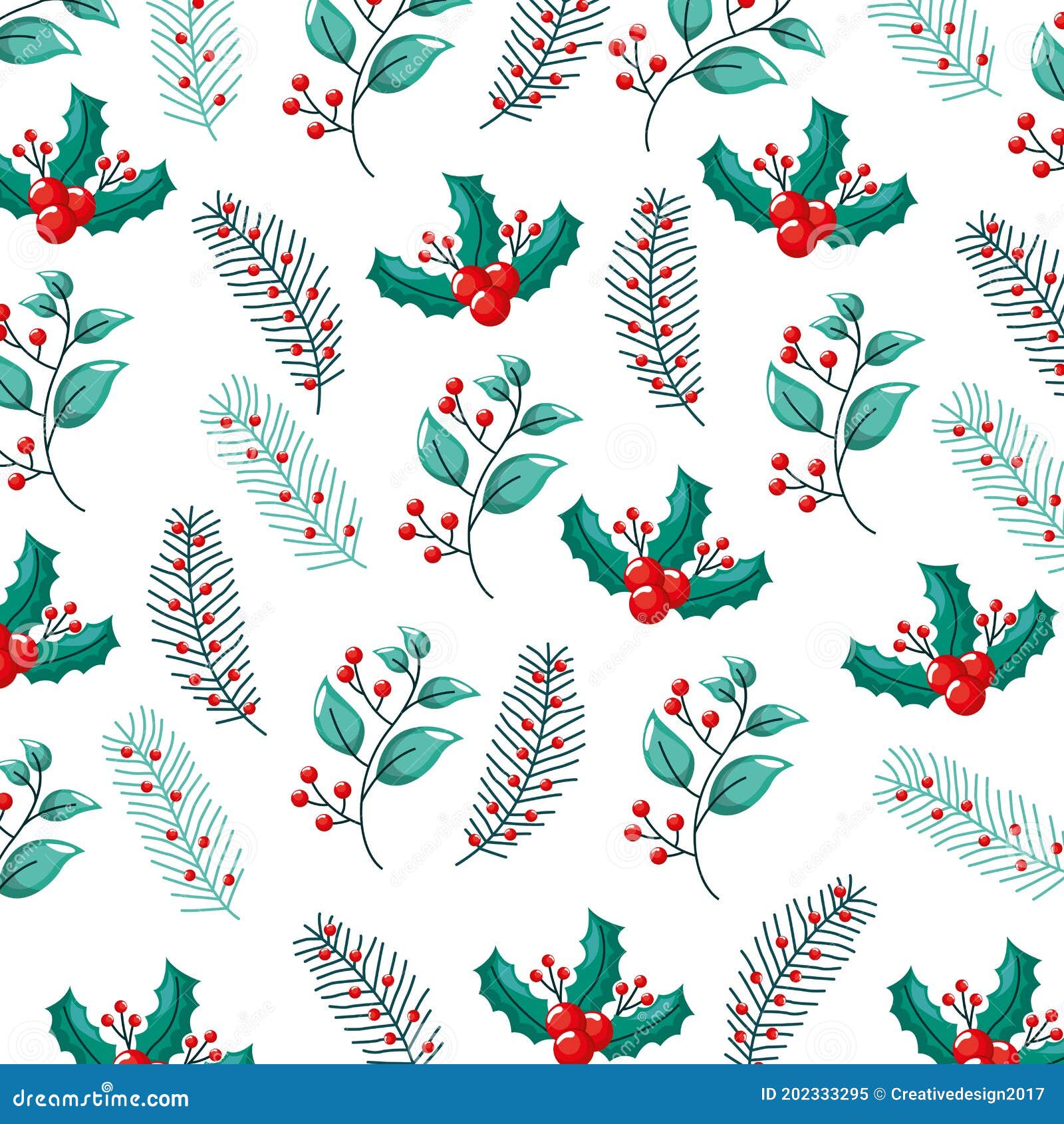 Christmas pattern stock vector. Illustration of botanical - 202333295