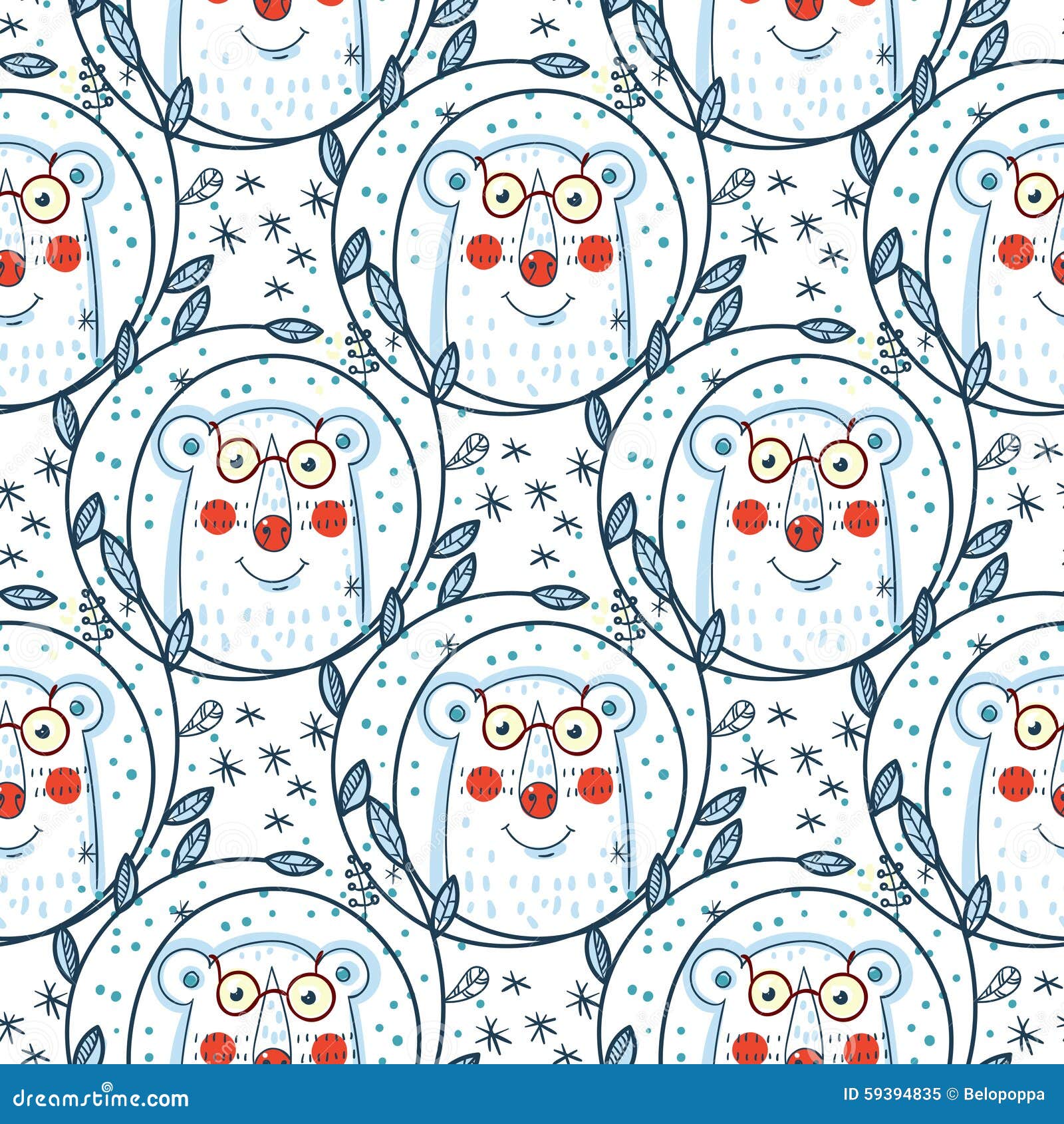 Christmas Pattern With Polar Bears Stock Vector Illustration Of