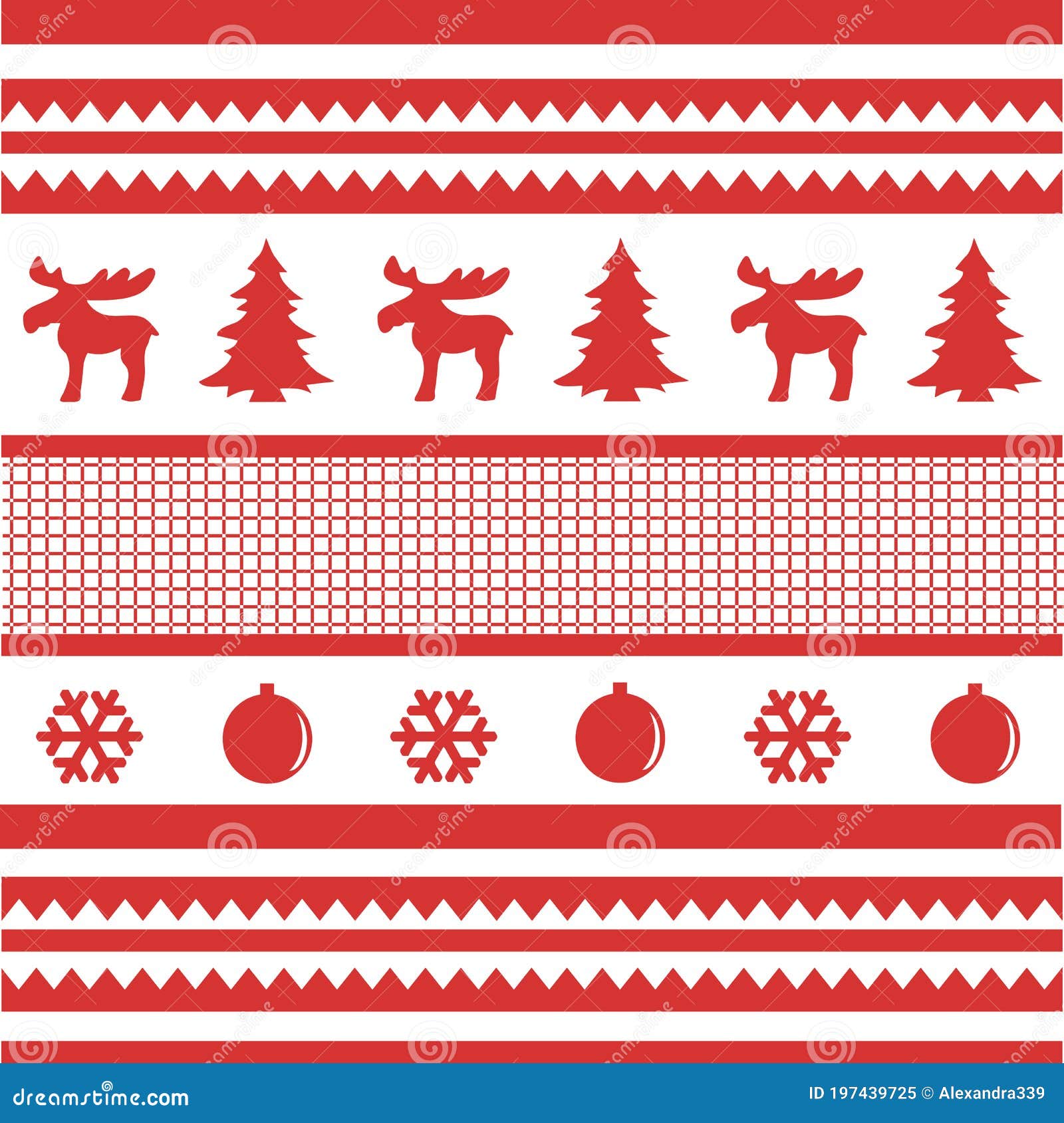 Christmas Pattern in Red and White Stock Vector - Illustration of ...