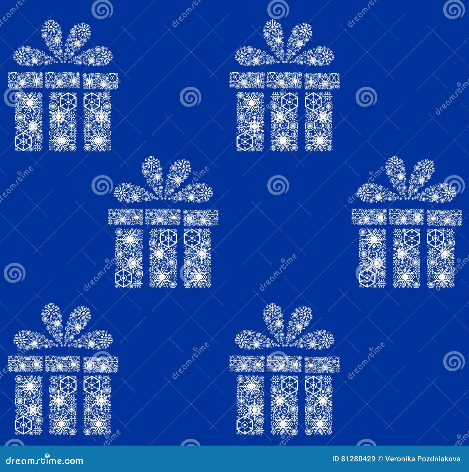 Christmas Pattern. White Presents on Blue Stock Vector - Illustration ...
