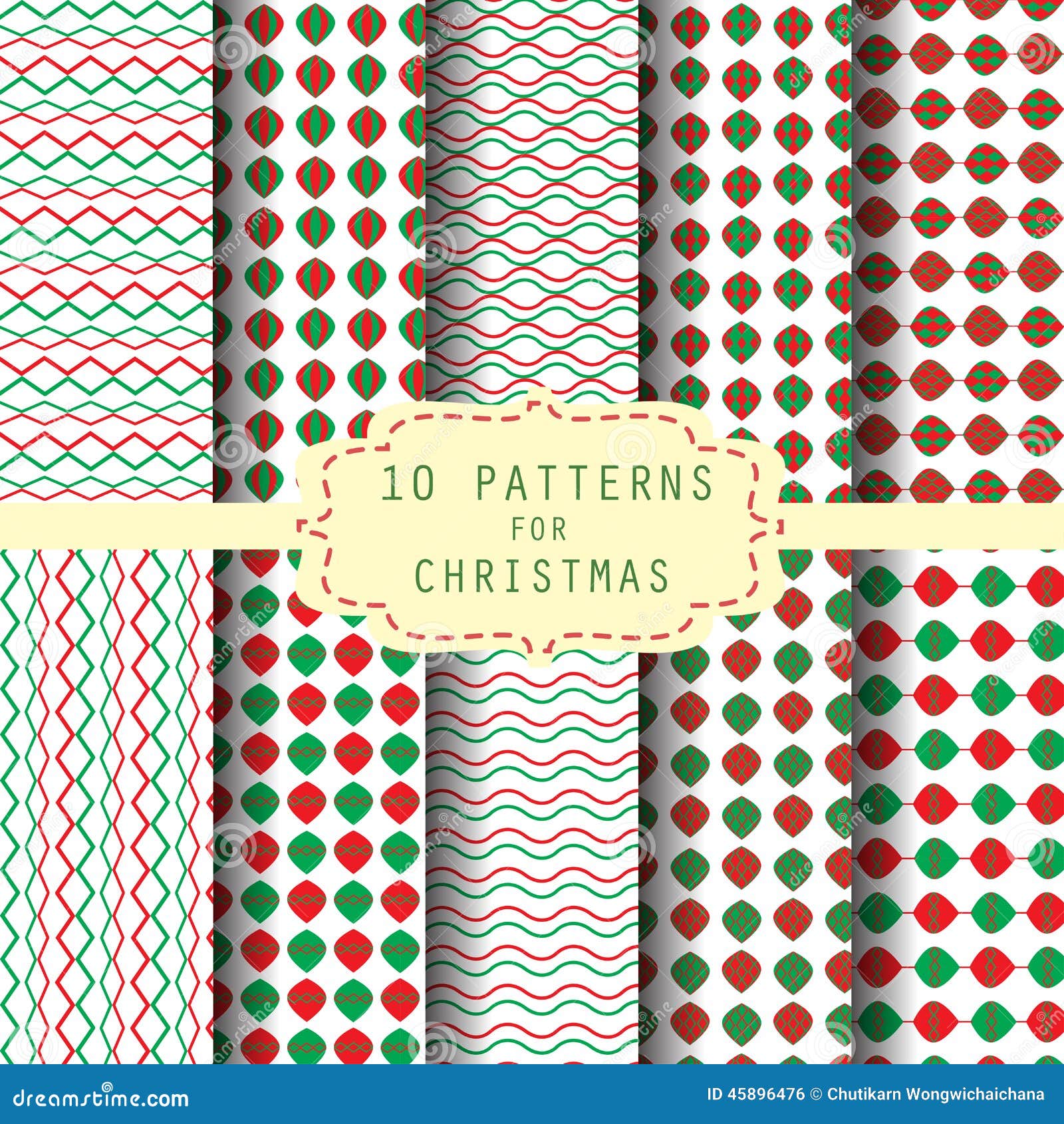 10 christmas patterns stock illustration. Illustration of cover - 45896476