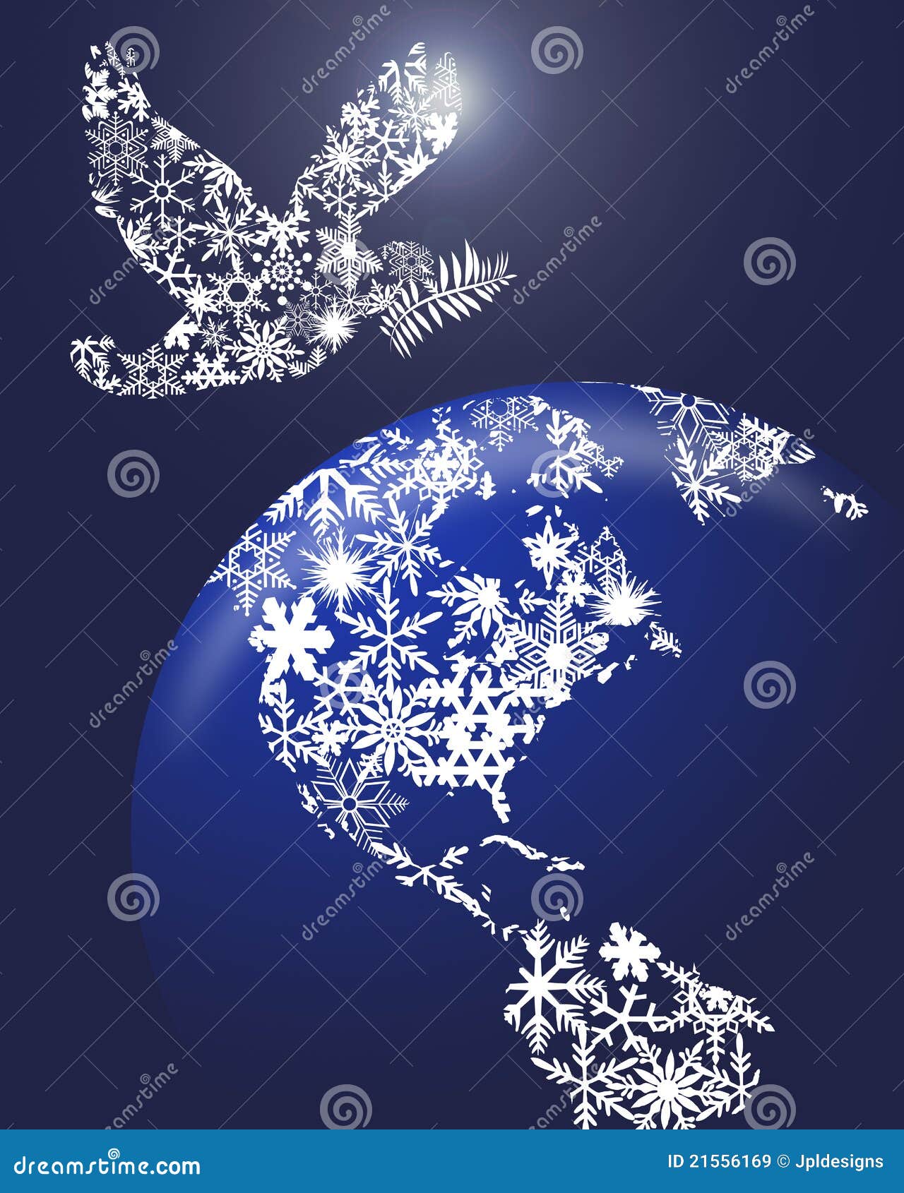 Christmas Peace Dove on Earth Stock Illustration - Illustration of ...