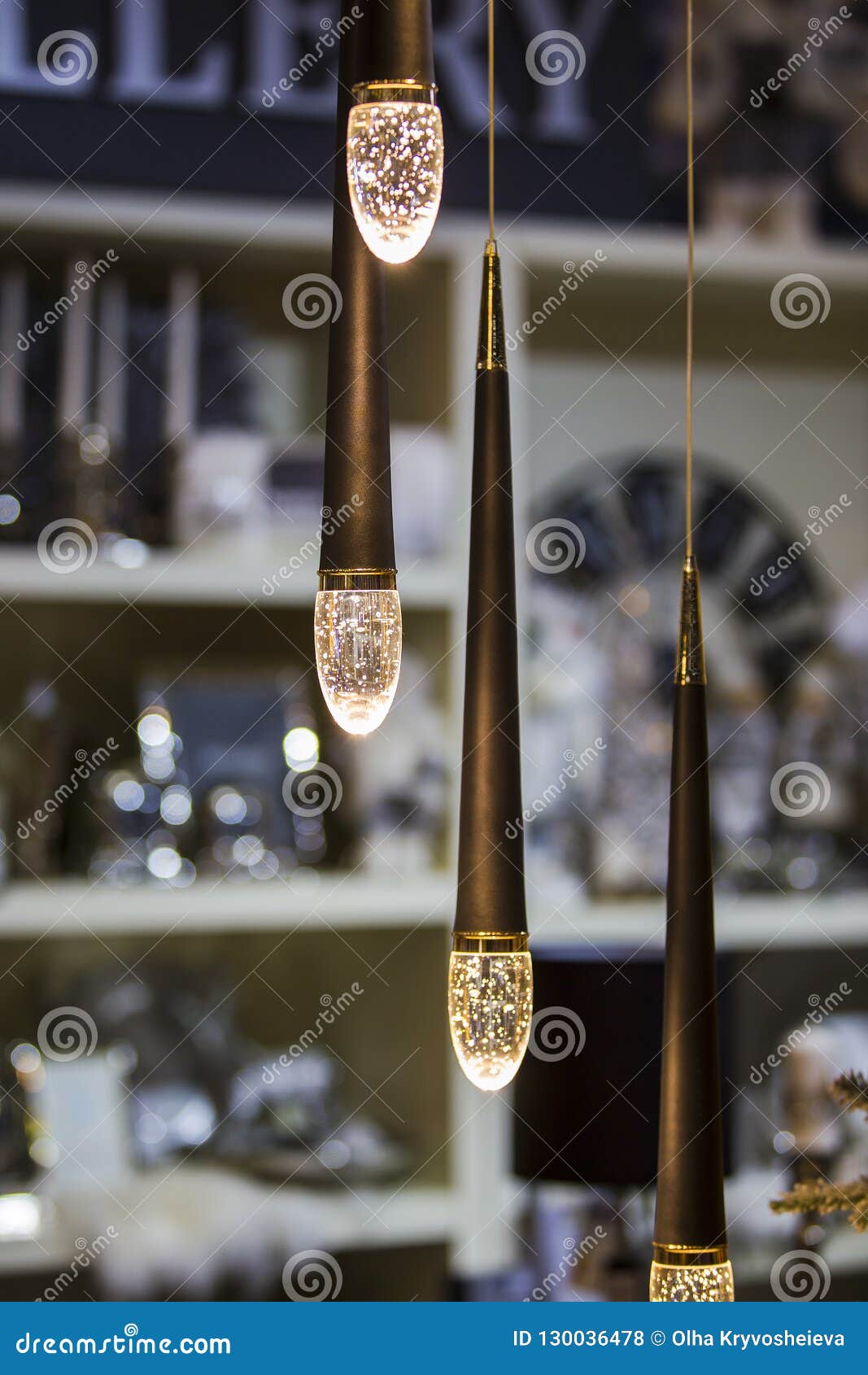 Christmas Pendant Lamp, Candle-shaped Light Bulbs Stock Photo - Image ...