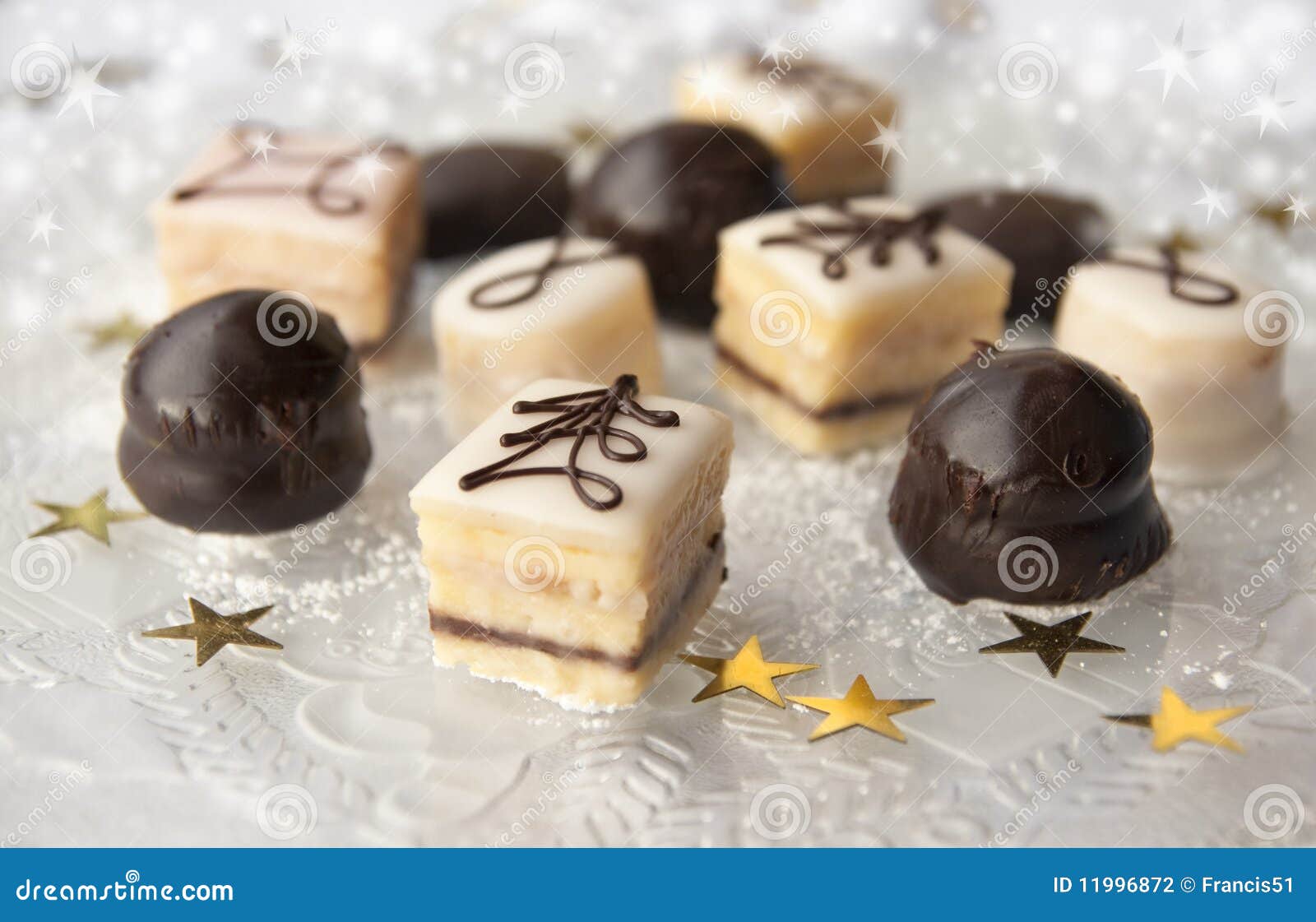 Christmas petifores stock photo. Image of cakes, christmas - 11996872