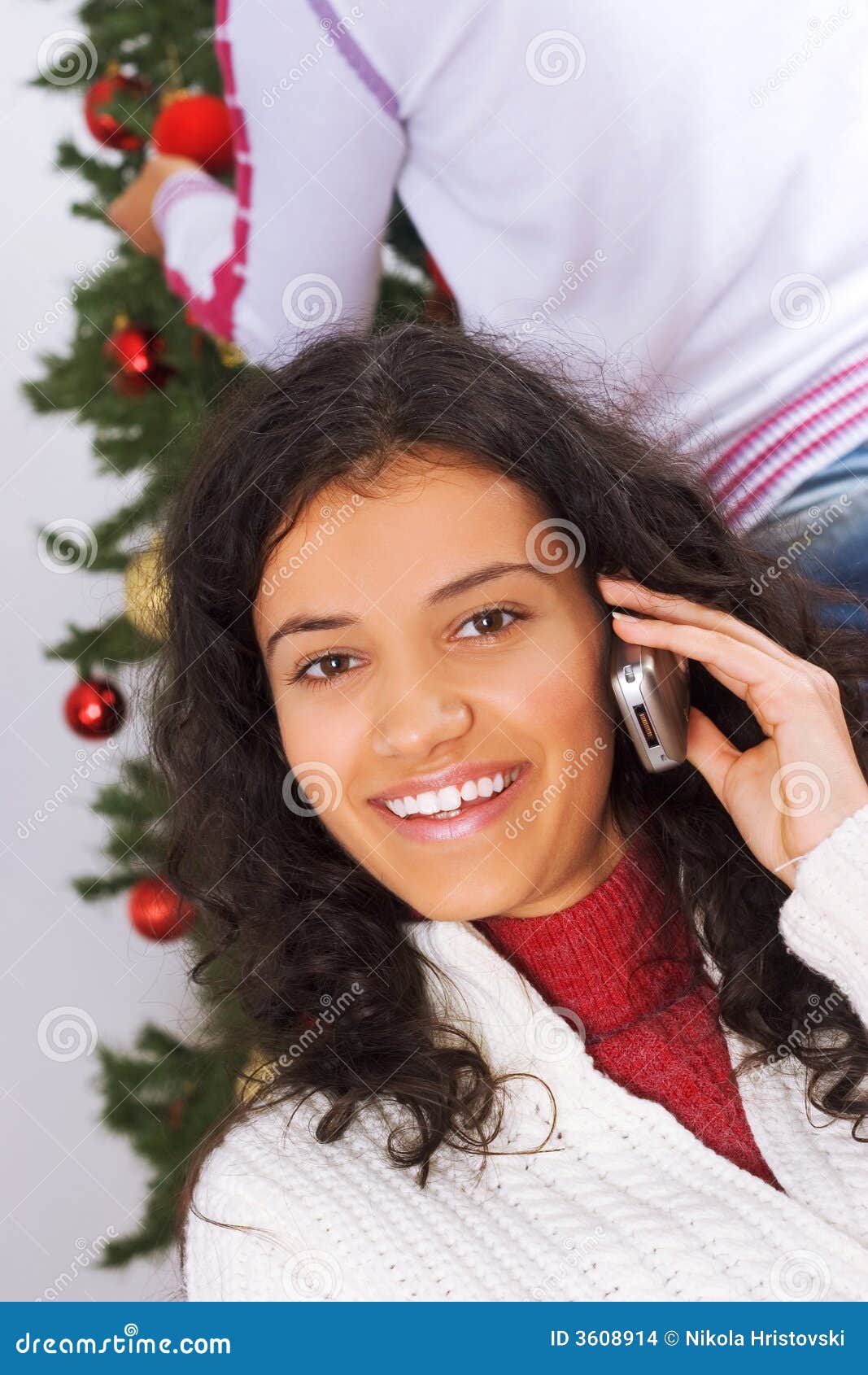 Christmas phone call stock photo. Image of message, celebration - 3608914