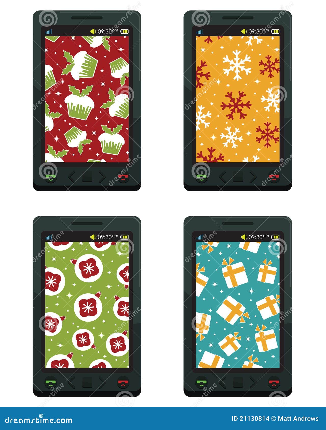 Christmas phones stock vector. Illustration of smart - 21130814