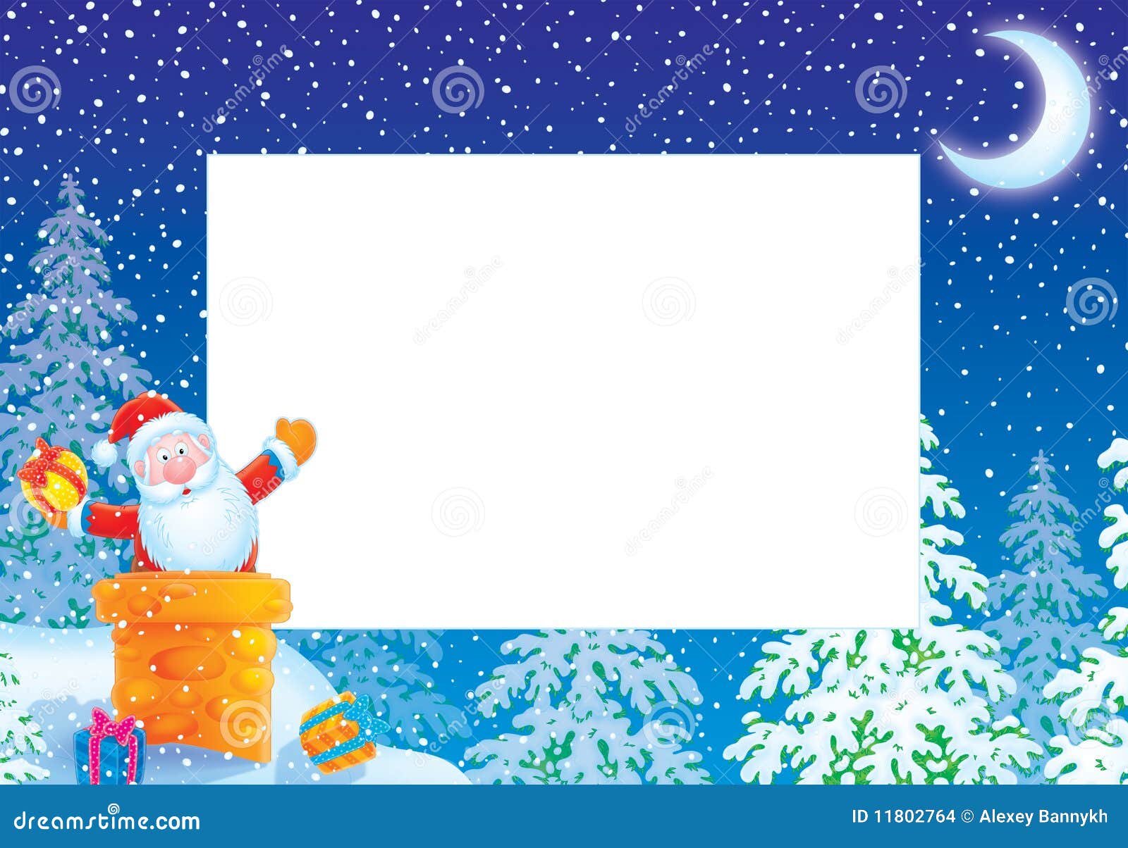 Christmas Photo Frame / Border with Santa Claus Stock Illustration ...