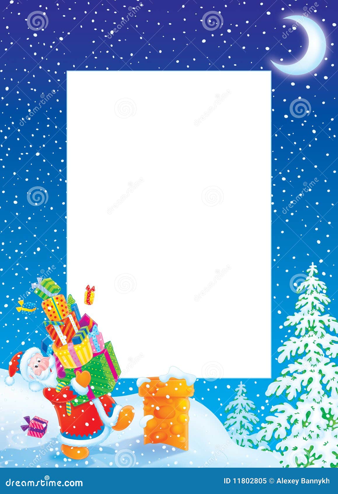 Christmas Photo Frame / Border with Santa Claus Stock Illustration ...