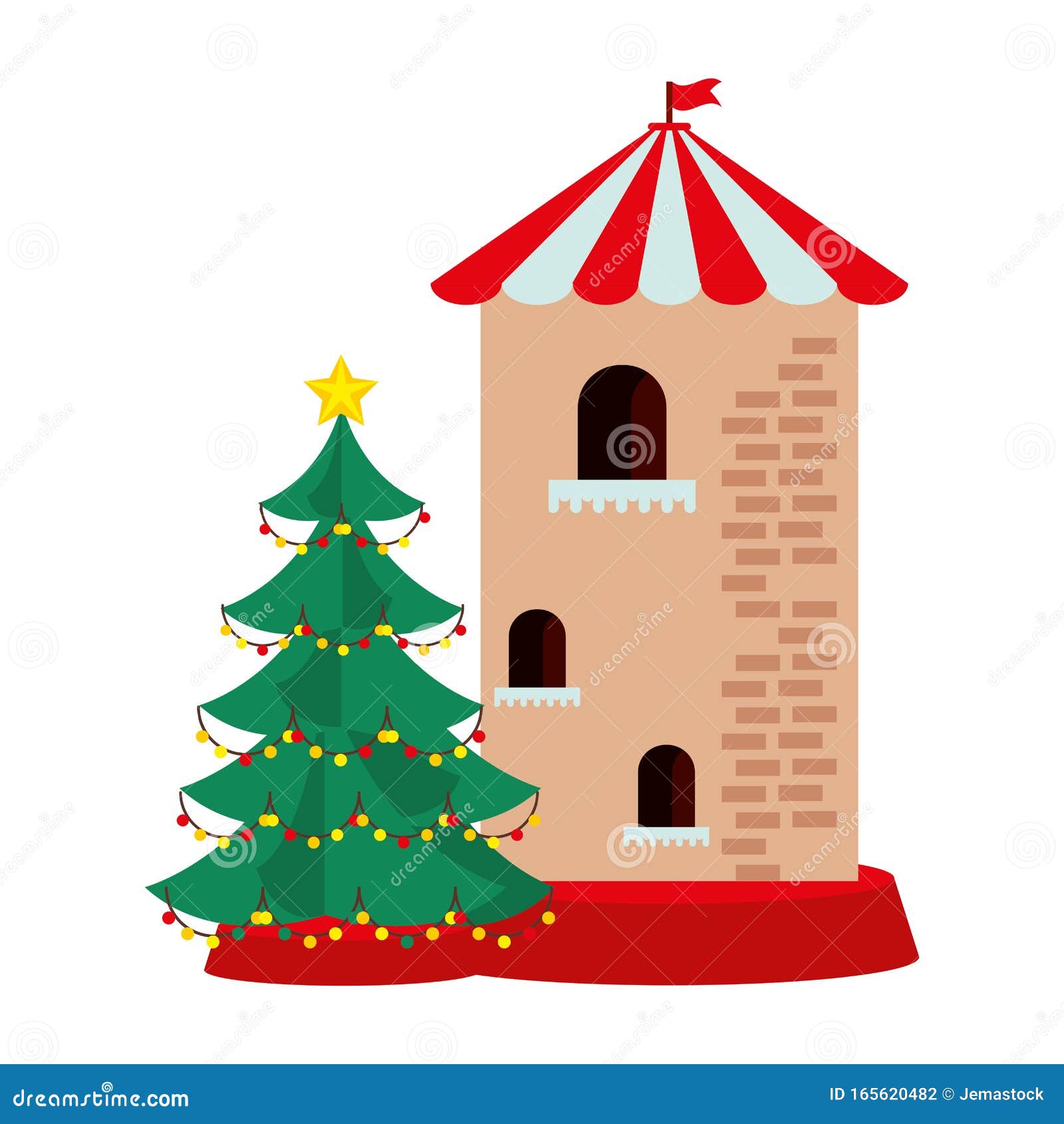 Pine Castle Logo Design Vector | CartoonDealer.com #225763706