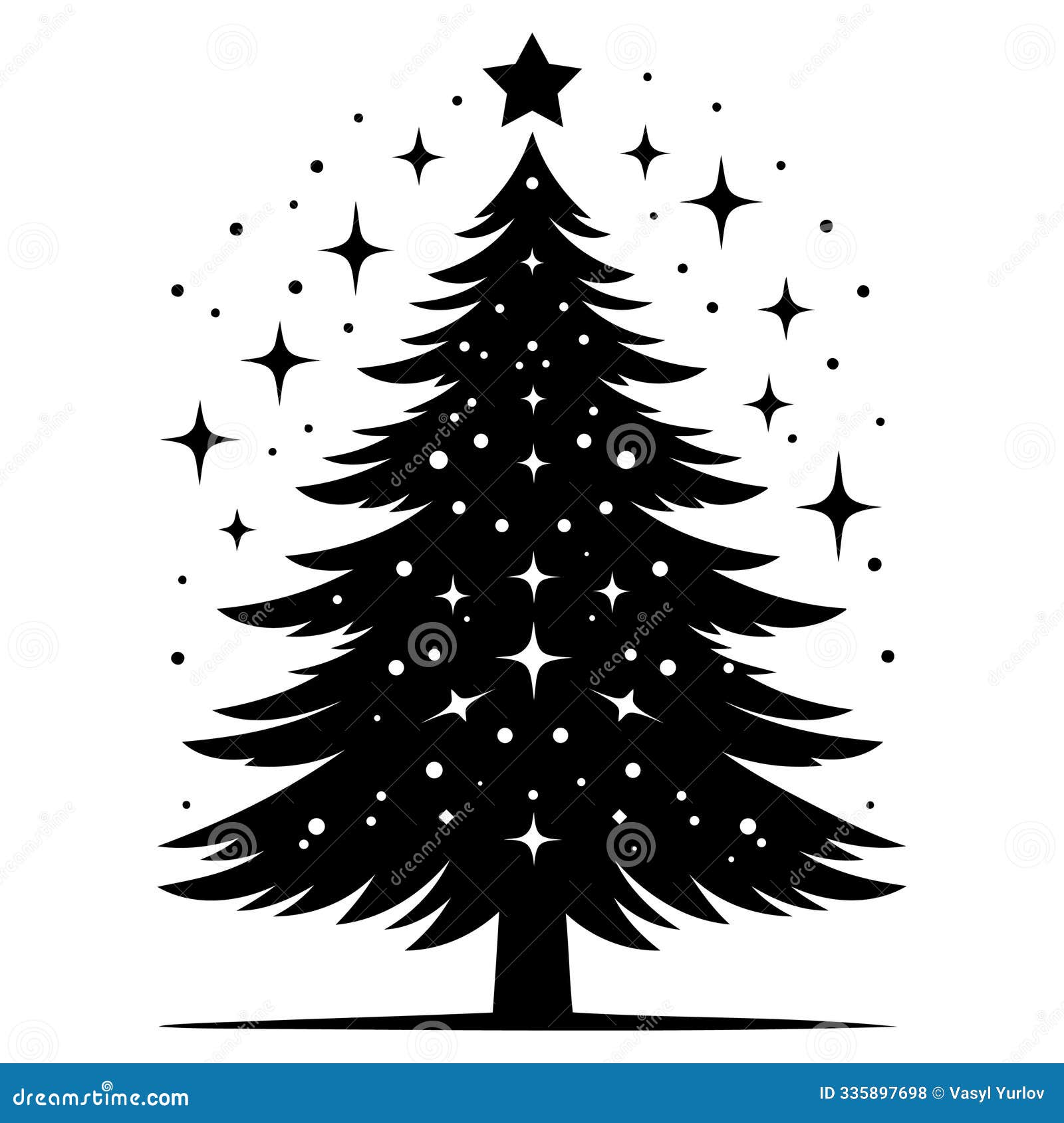 Christmas or Pine Tree Silhouette Vector Illustration Stock Vector ...