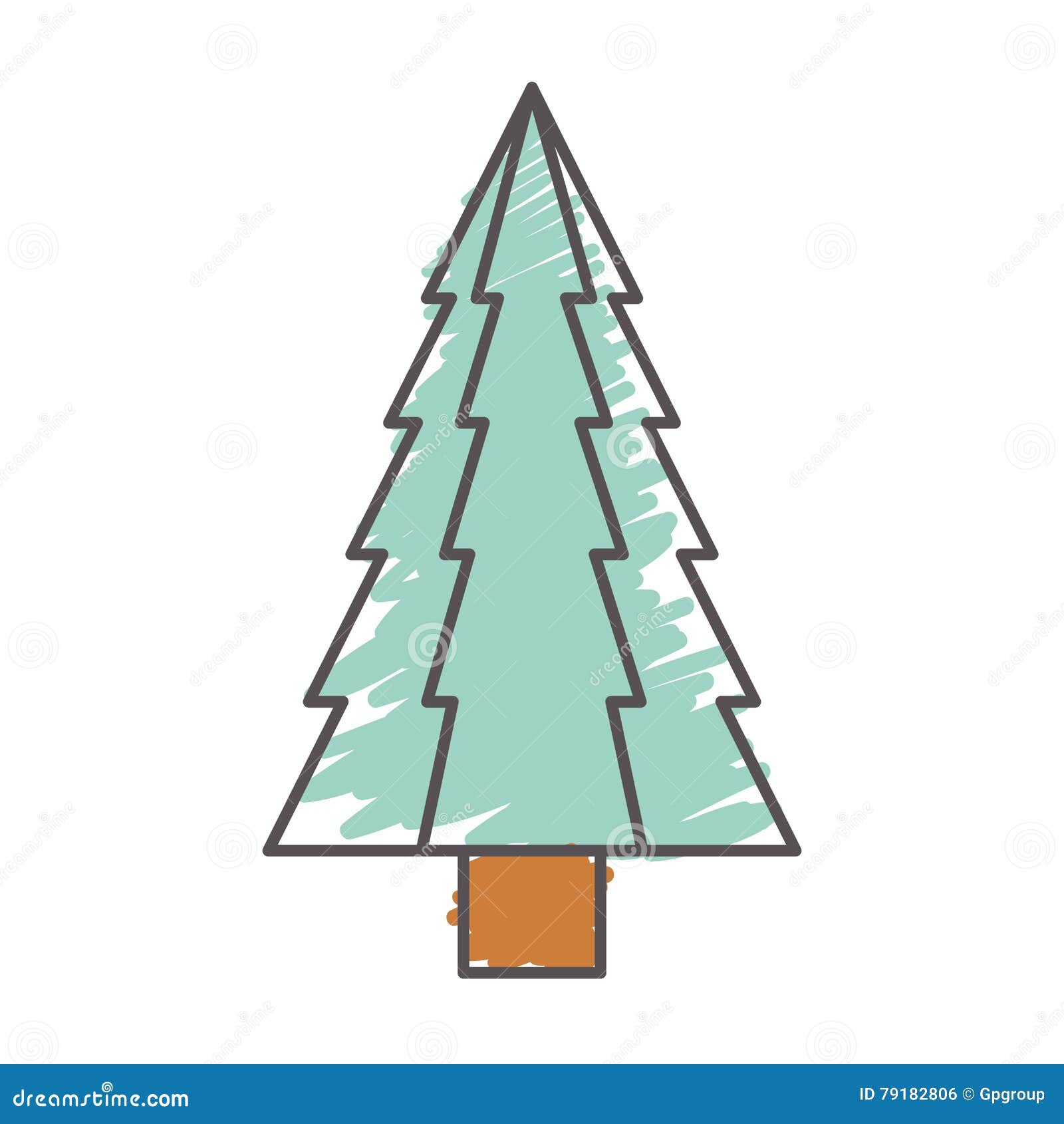 Christmas pine tree stock vector. Illustration of element - 79182806