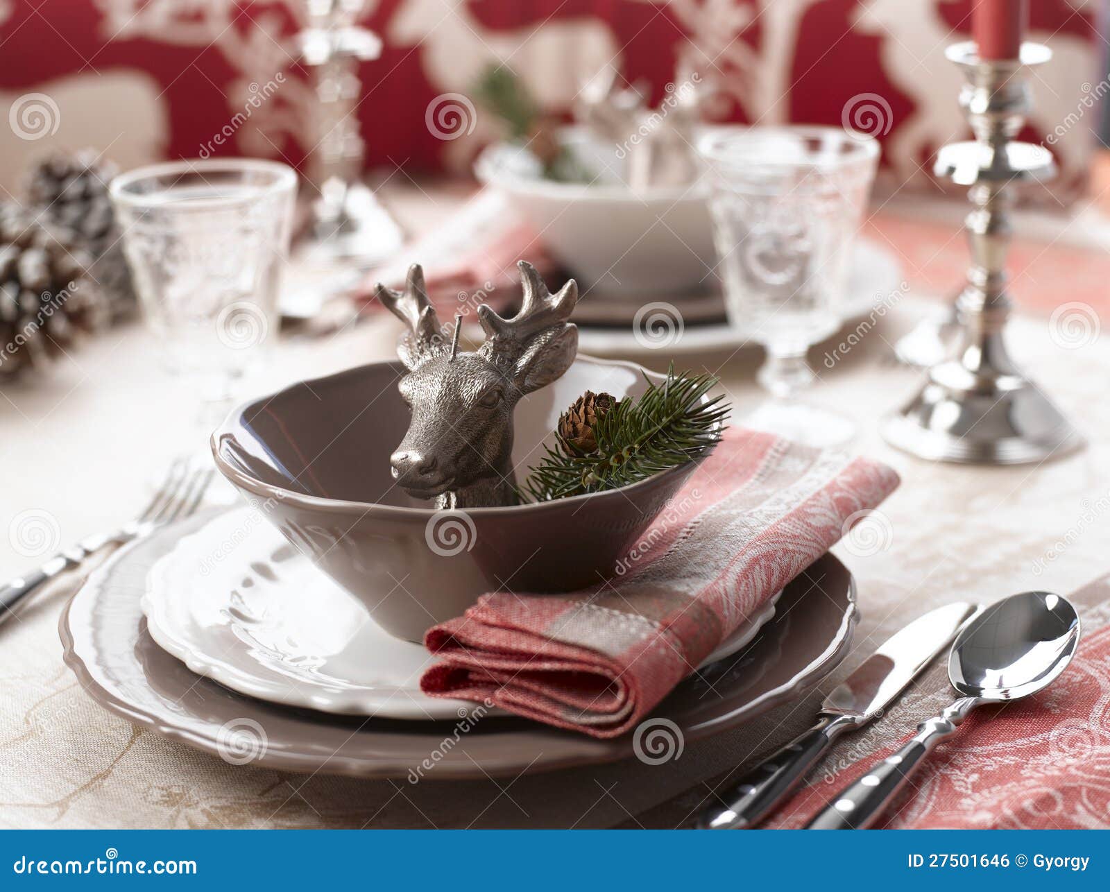 Christmas Place Setting stock photo. Image of multi, silverware - 27501646