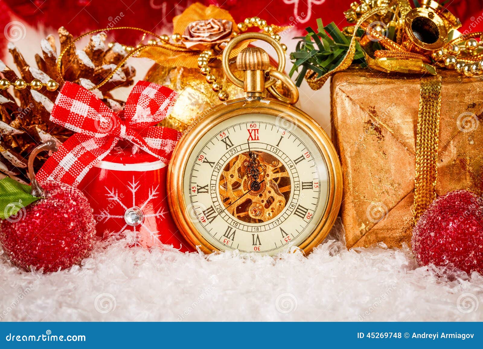 Christmas pocket watch stock photo. Image of december - 45269748