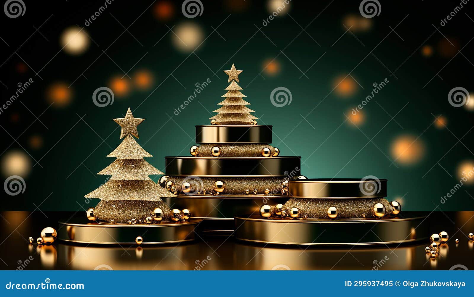 Christmas Podium for Product Presentation with Christmas Tree and ...