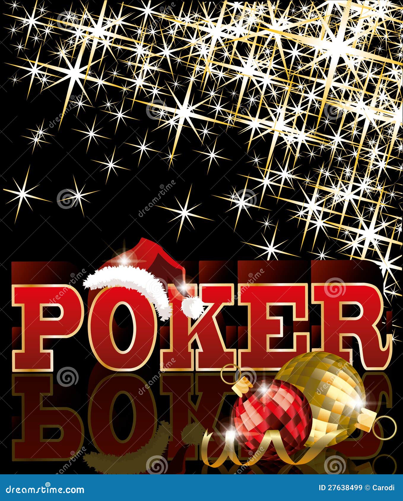 Christmas poker card stock vector. Illustration of letters - 27638499