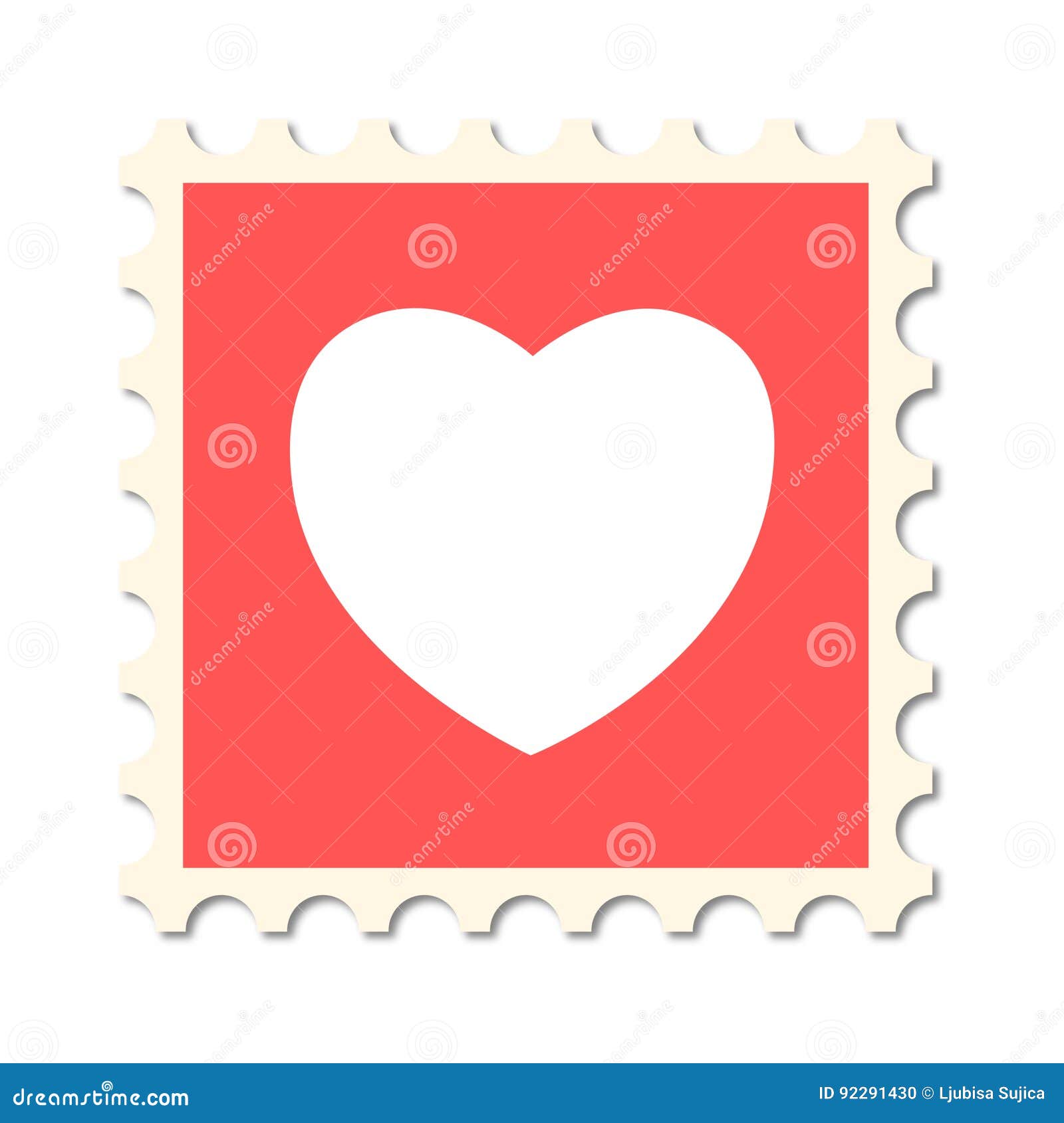 Christmas post stamp heart stock vector. Illustration of deer - 92291430