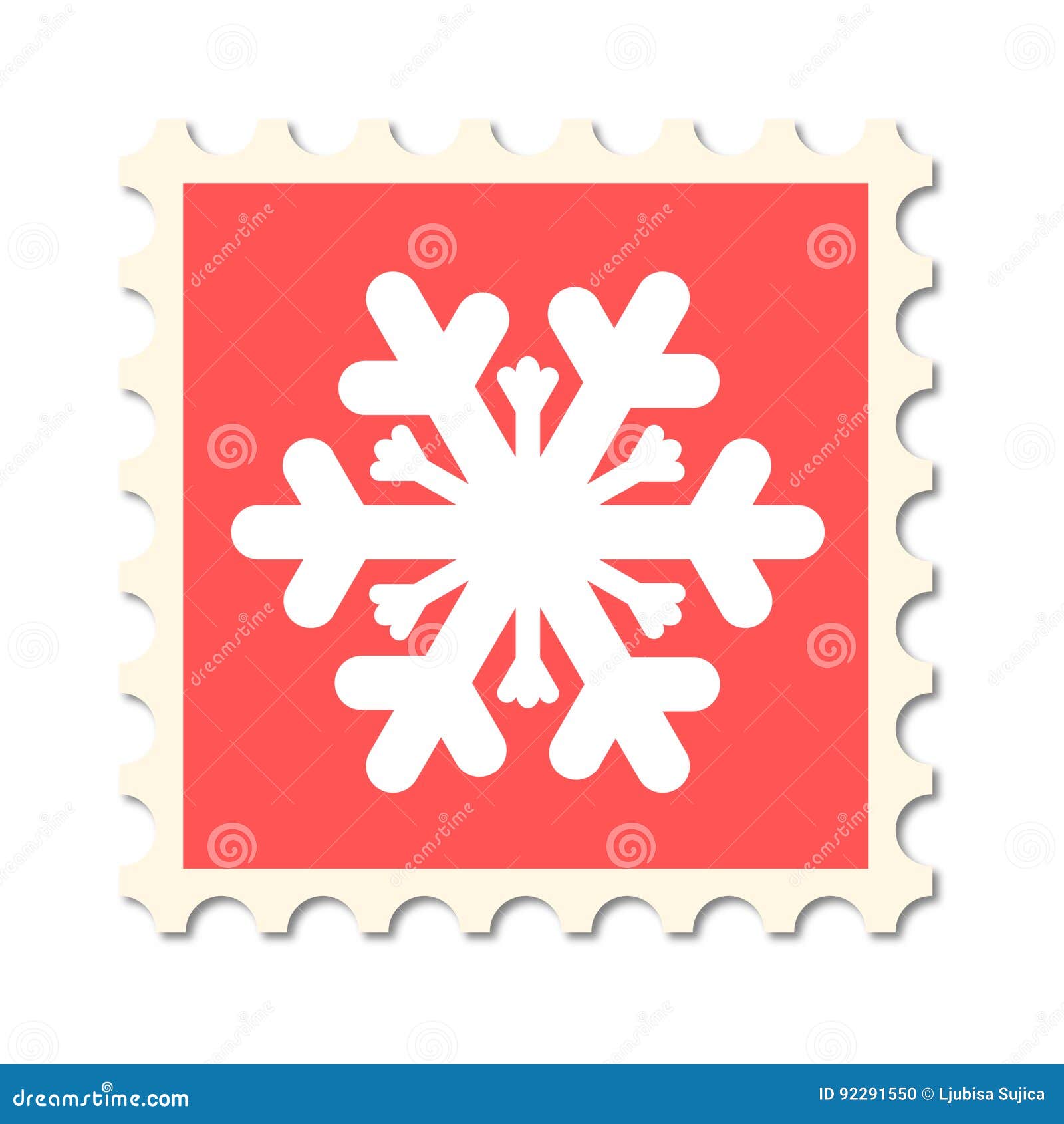 Christmas Post Stamp Snowflake Stock Vector - Illustration of french ...
