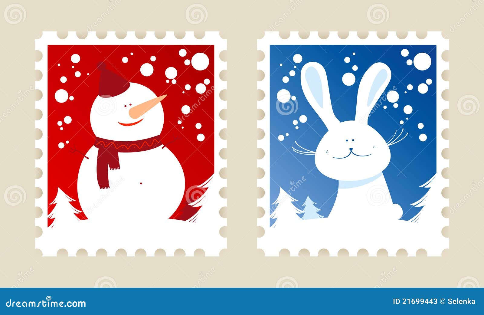 Christmas postage stamps. stock vector. Illustration of blue - 21699443