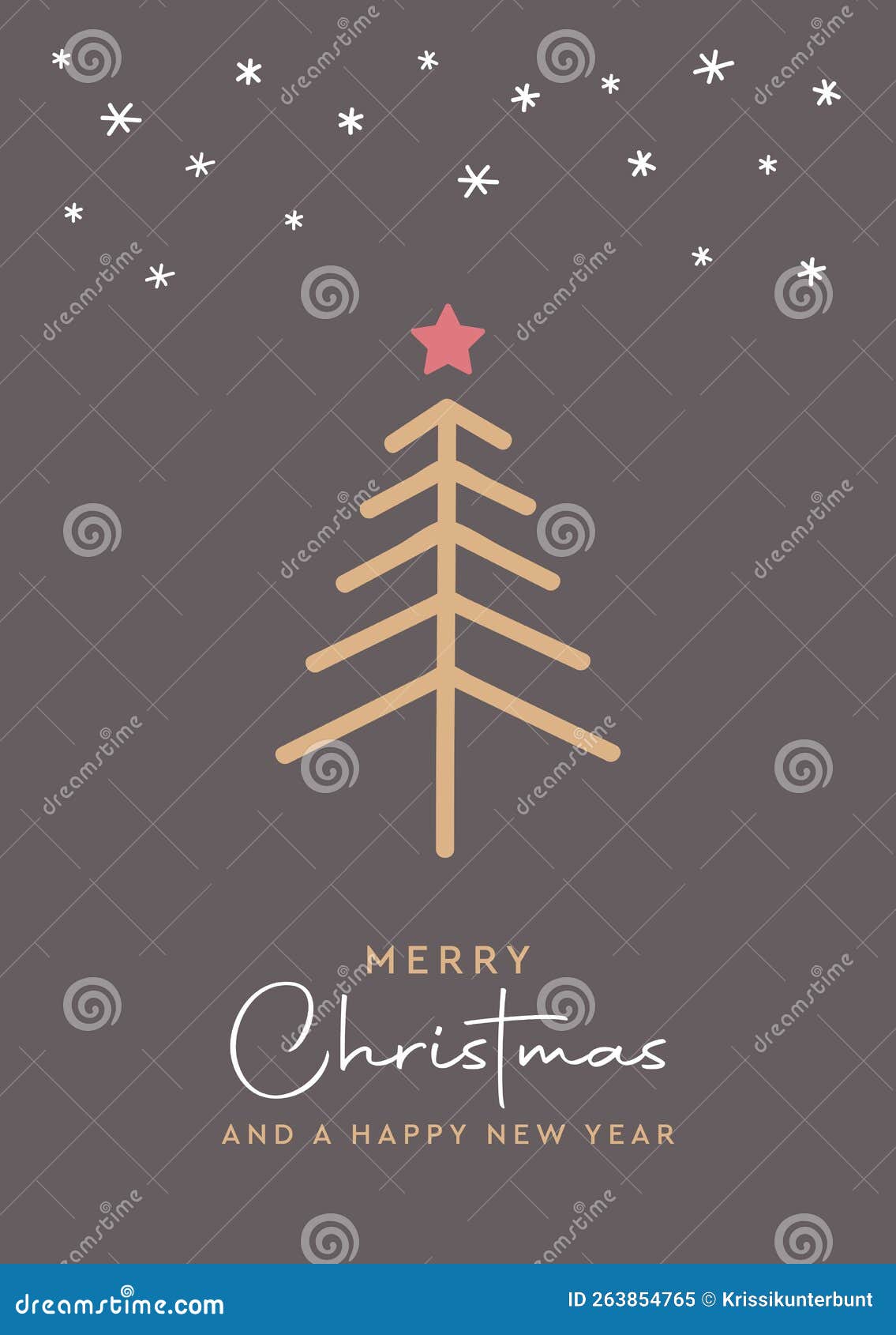 Christmas Postcard with Abstract Fir Tree Design Stock Vector ...