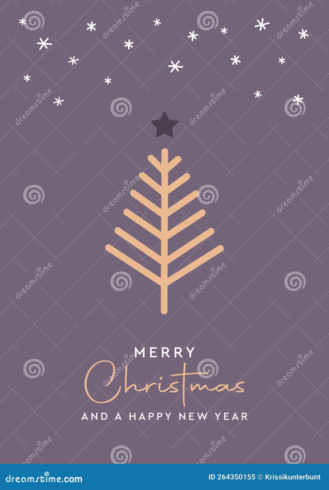 Christmas Postcard with Abstract Fir Tree Design Stock Vector ...
