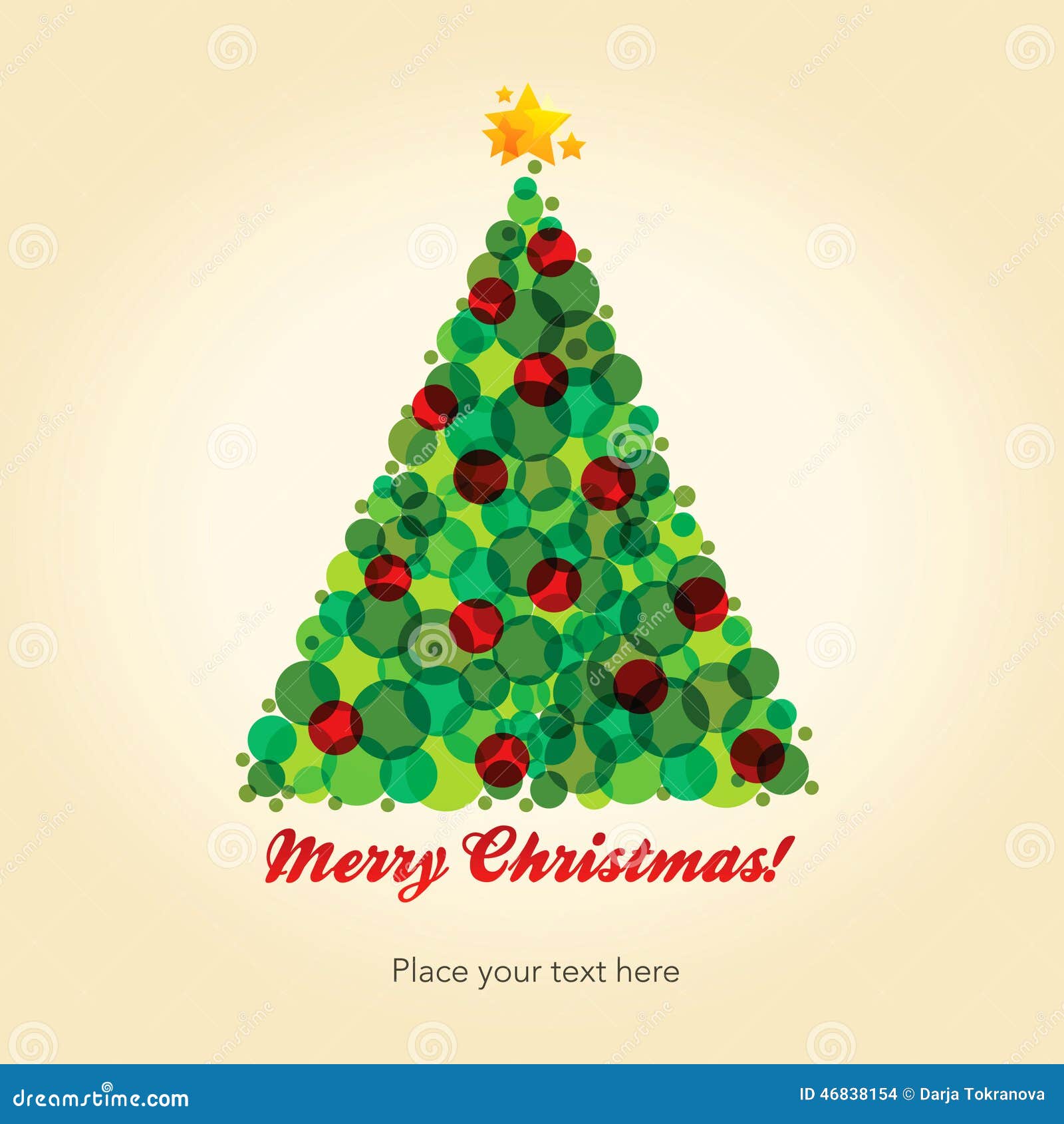 Christmas Postcard with Christmas Tree Stock Illustration ...