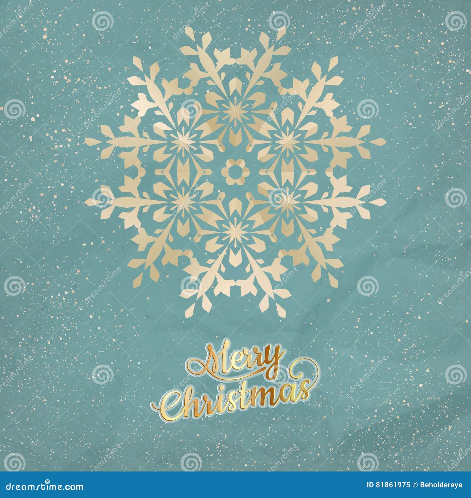 Christmas Postcard with Snowflake. EPS 10 Stock Vector - Illustration ...