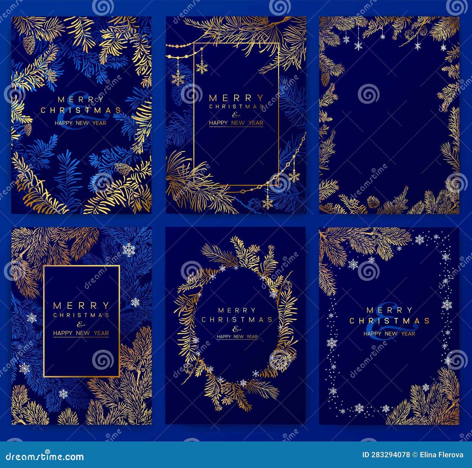 Christmas Poster Set. Vector Illustration of Christmas Background with ...