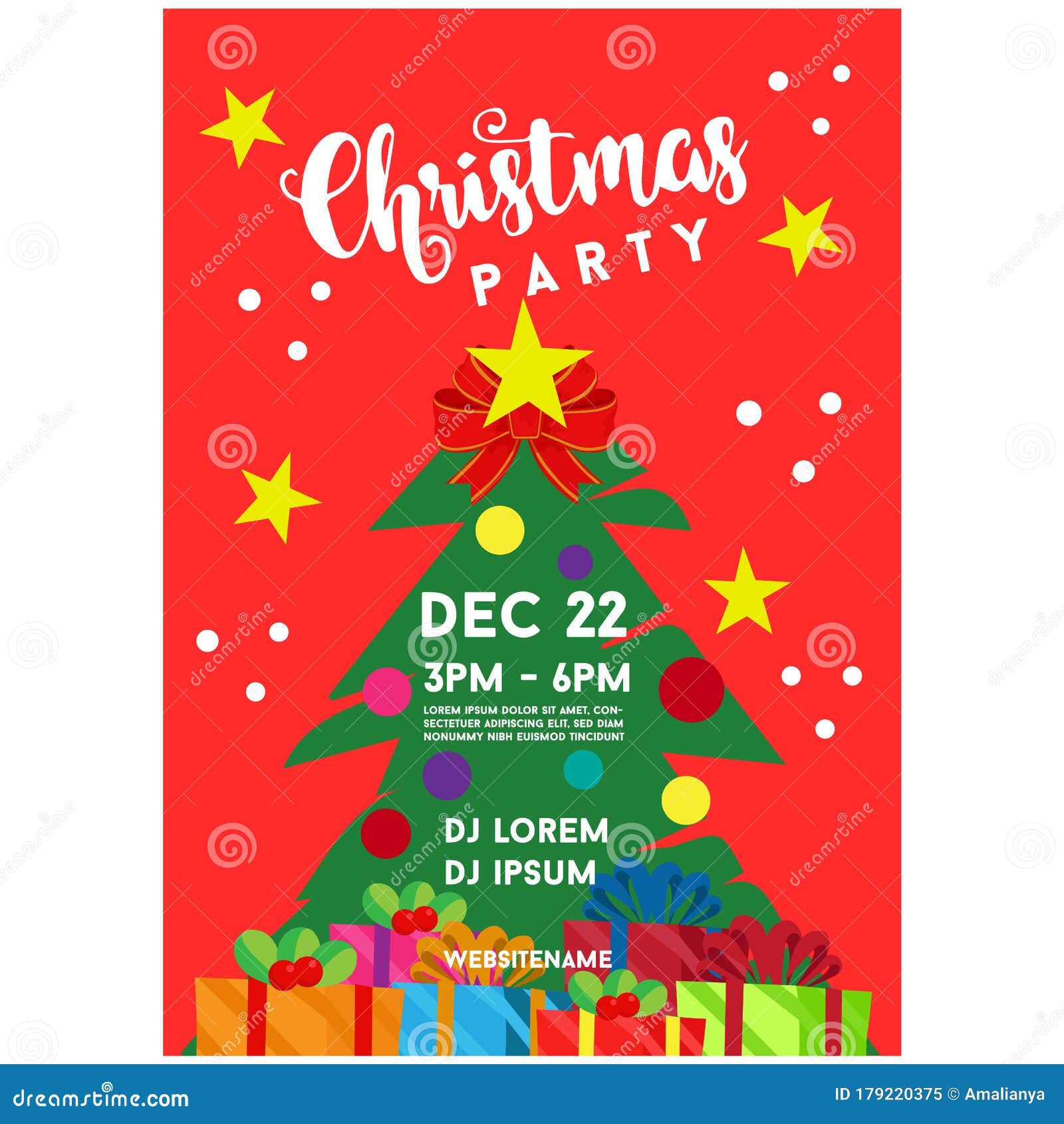Christmas Poster Tree with Present Box Stock Vector - Illustration of ...