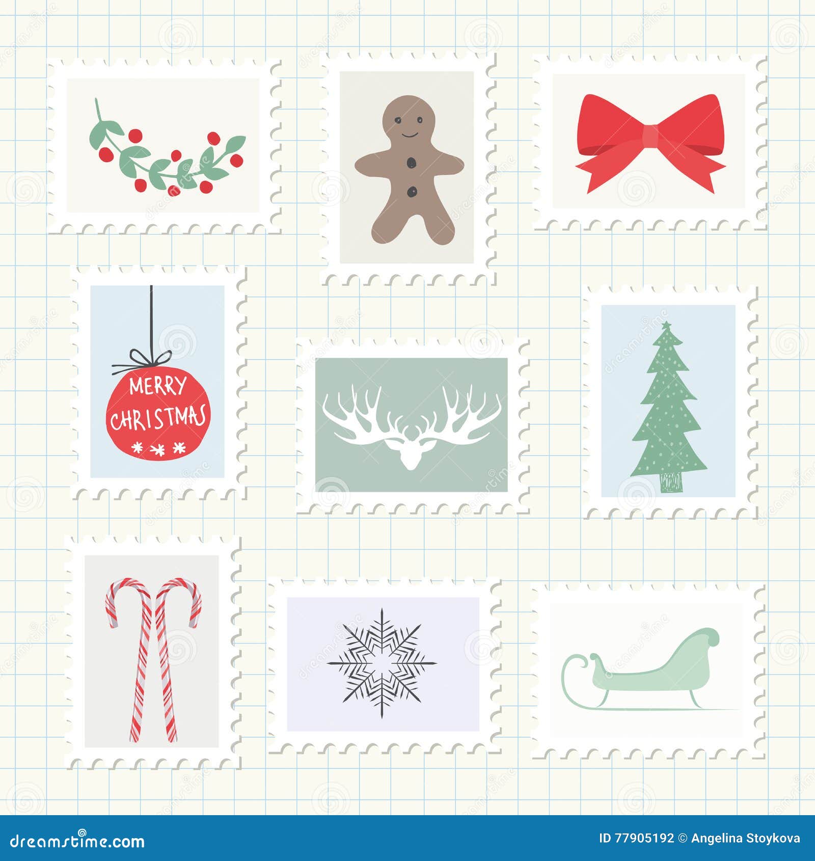 Christmas Postmark Collection. Stock Vector - Illustration of season ...