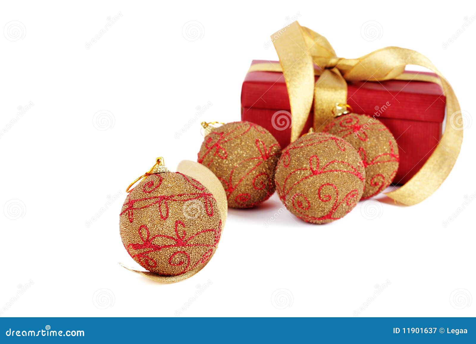 Christmas Present with Ball Stock Image - Image of decorated, spirit ...