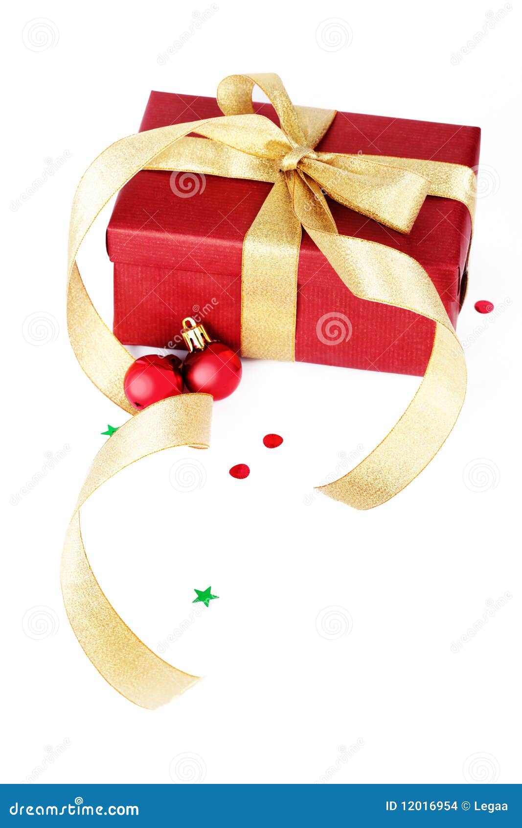 Christmas Present with Ball Stock Photo - Image of ribbon, winter: 12016954