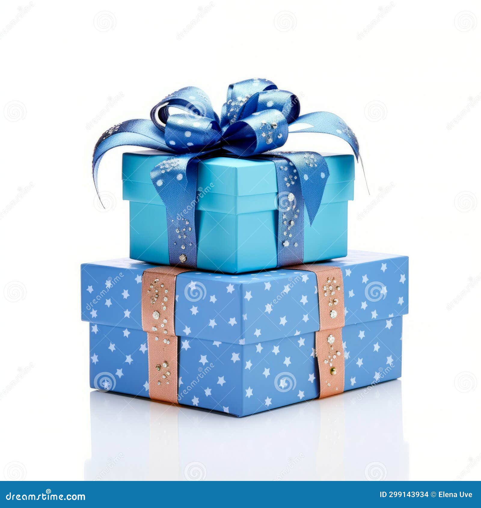 Christmas Present in Blue and White Colors. Stock Illustration ...