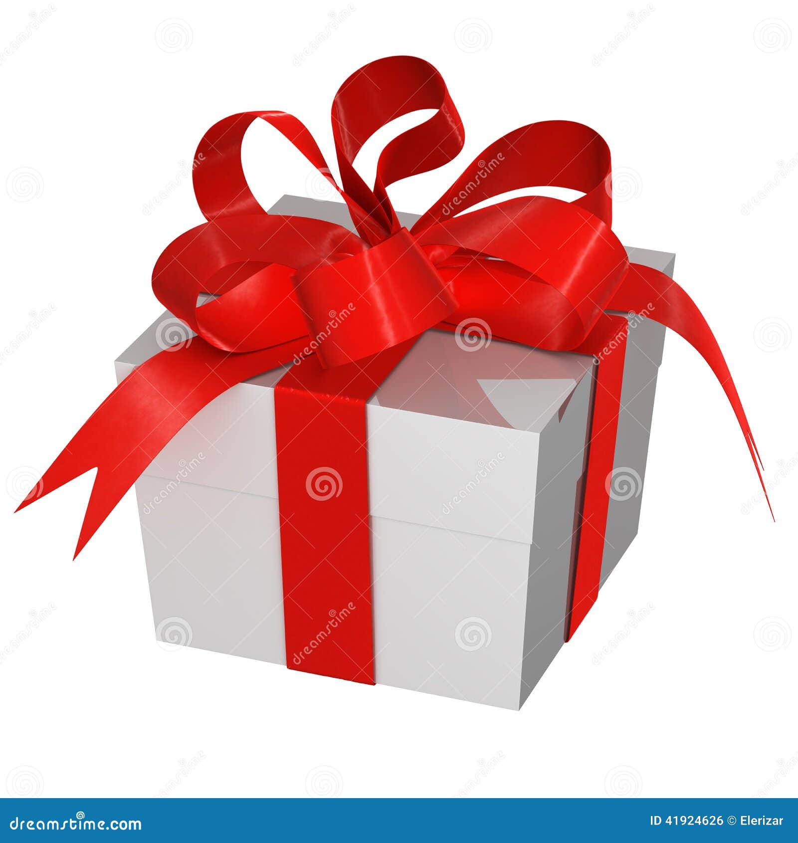 Christmas Present Box with Bow Stock Photo - Image of green, decoration ...