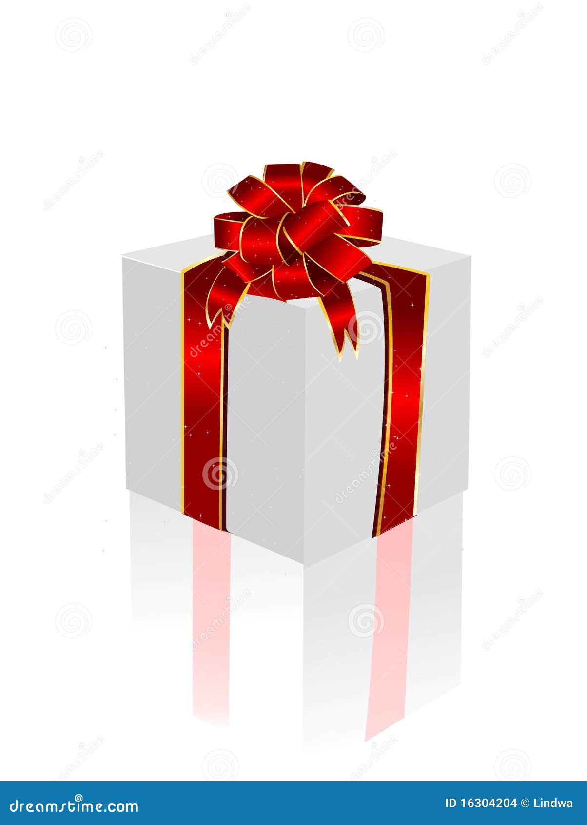 Christmas Present Box with Reflection Stock Vector - Illustration of ...