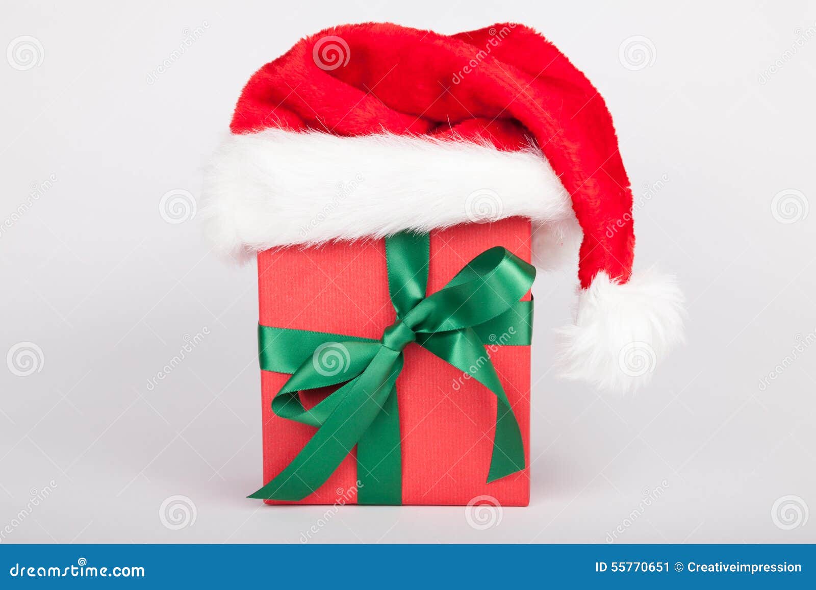 Christmas present with cap stock image. Image of isolated - 55770651
