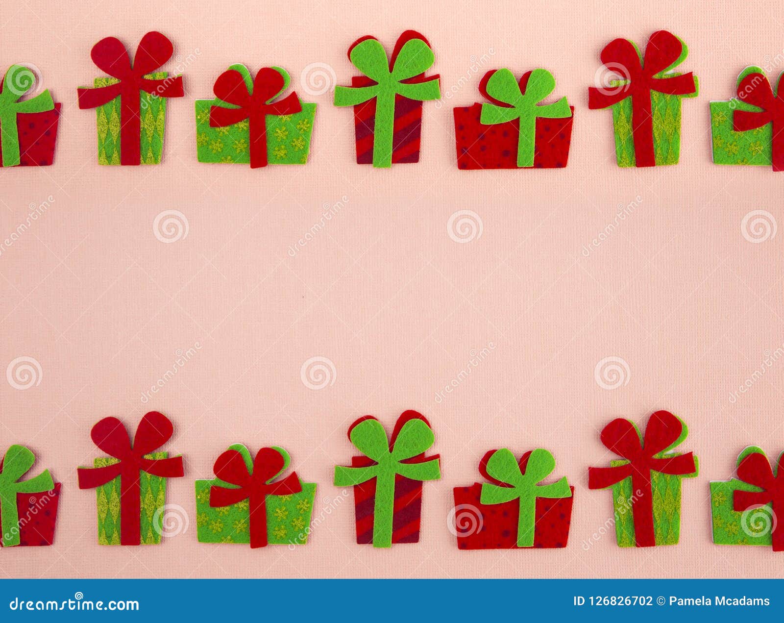 Present Decoration Background on a Light Red Surface Stock Photo ...