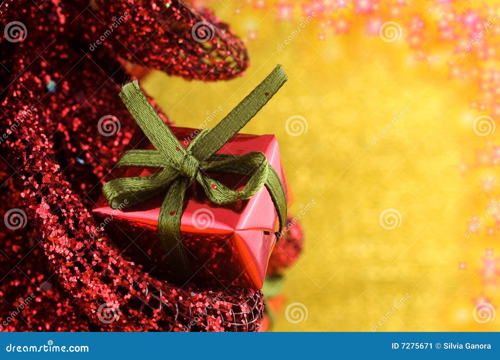 Christmas Present with Glittering Stars Stock Image - Image of shiny ...
